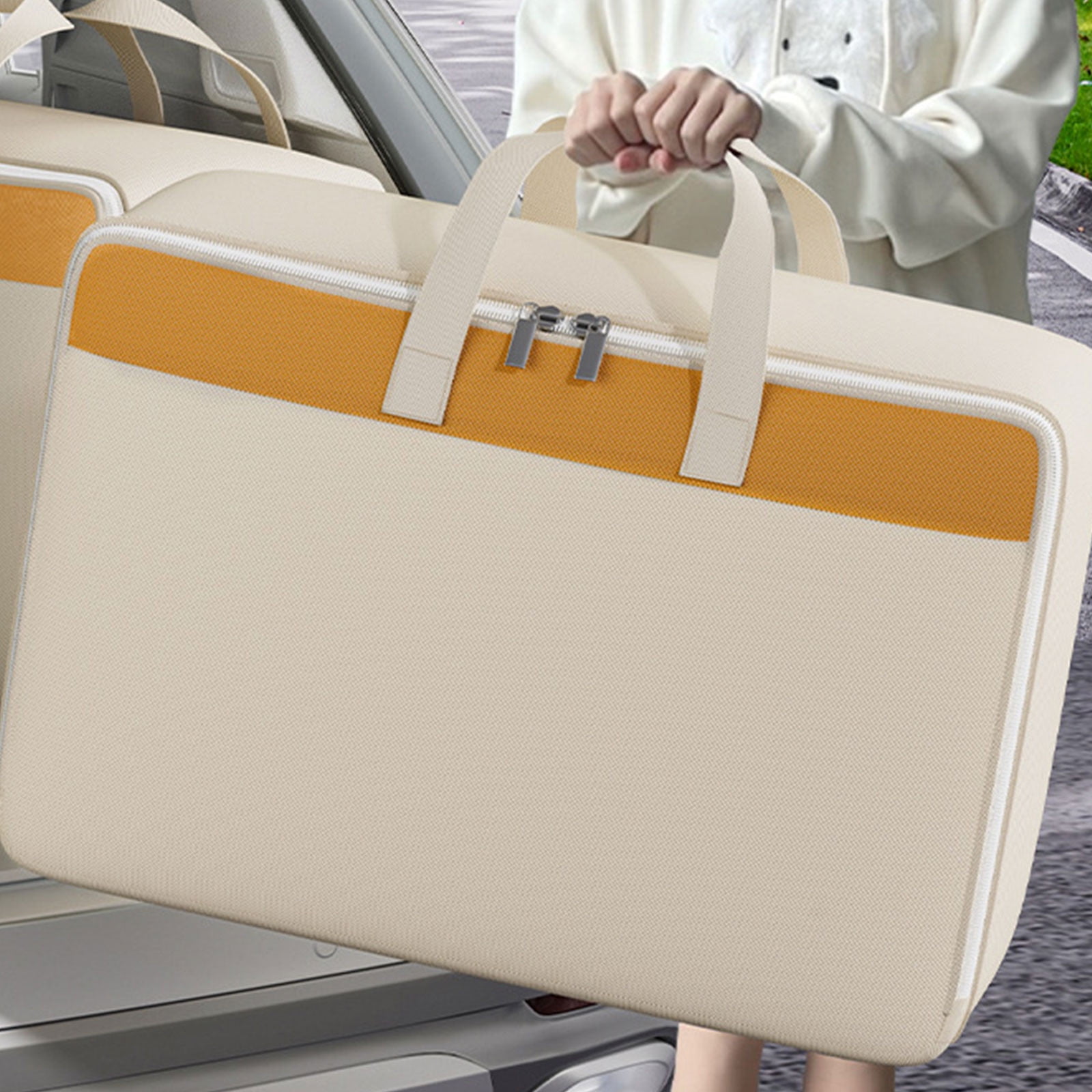 Collapsible Storage Bag with Reinforced Handles for Oversized Quilts ...