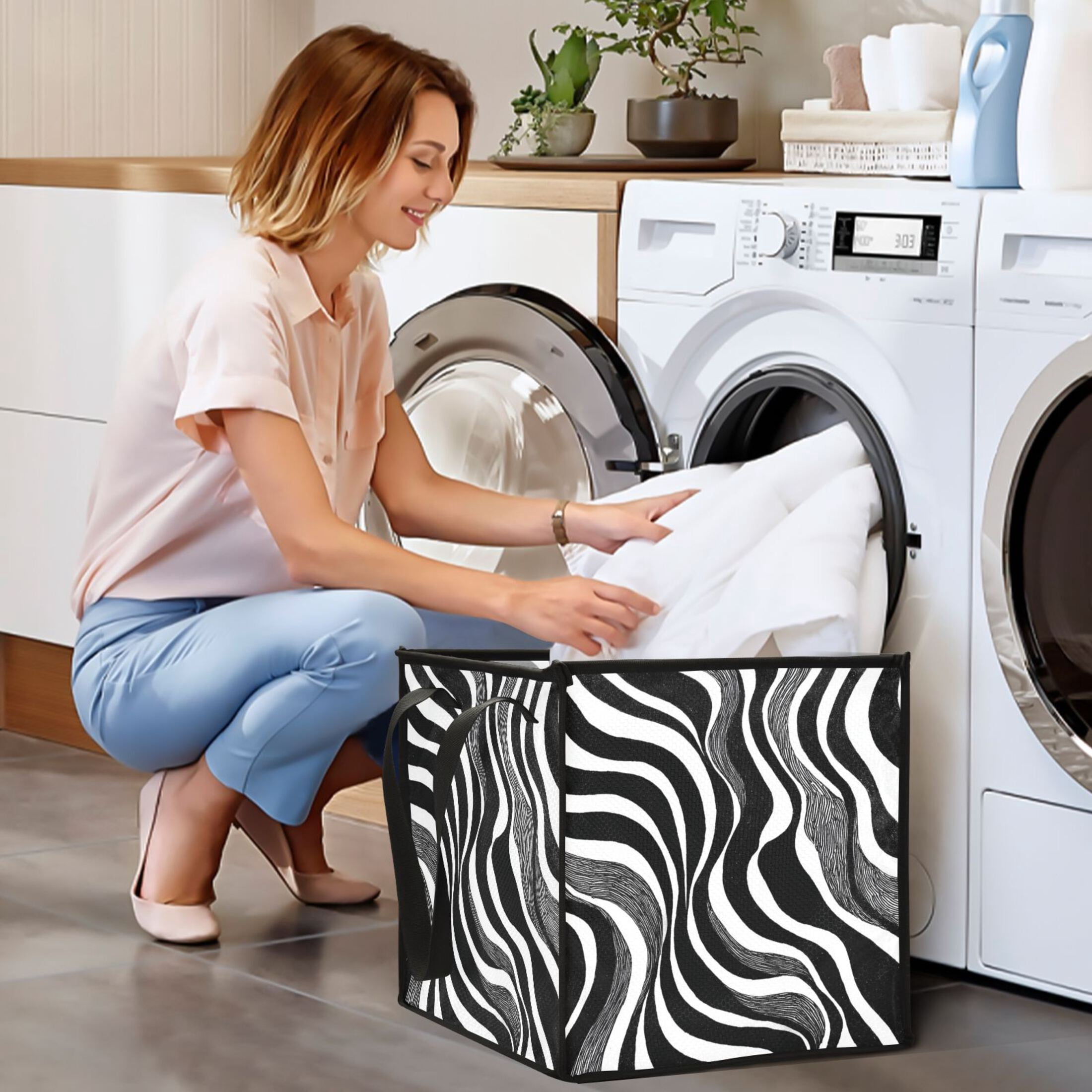 Collapsible Storage Basket Laundry Hamper Portable Organizer Bin For ...