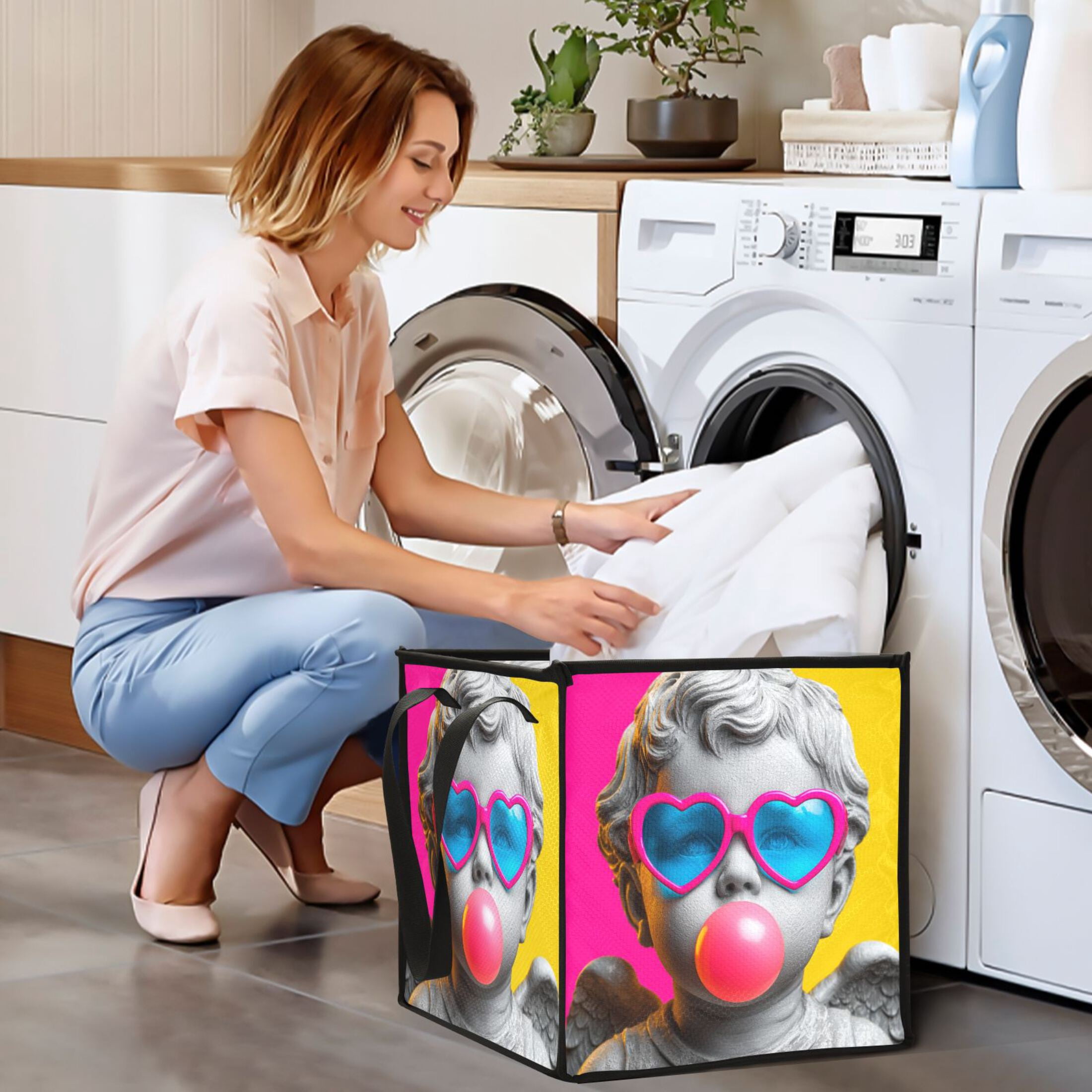 Collapsible Storage Basket Laundry Hamper Portable Organizer Bin For ...