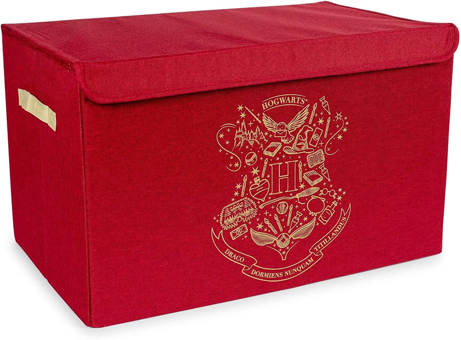 Collapsible Storage Bin Chest with Lid | Fabric Basket Container with ...