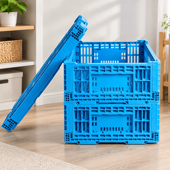 Collapsible Storage Bin Container, 52 Liter Transfer box, crate Transit ...
