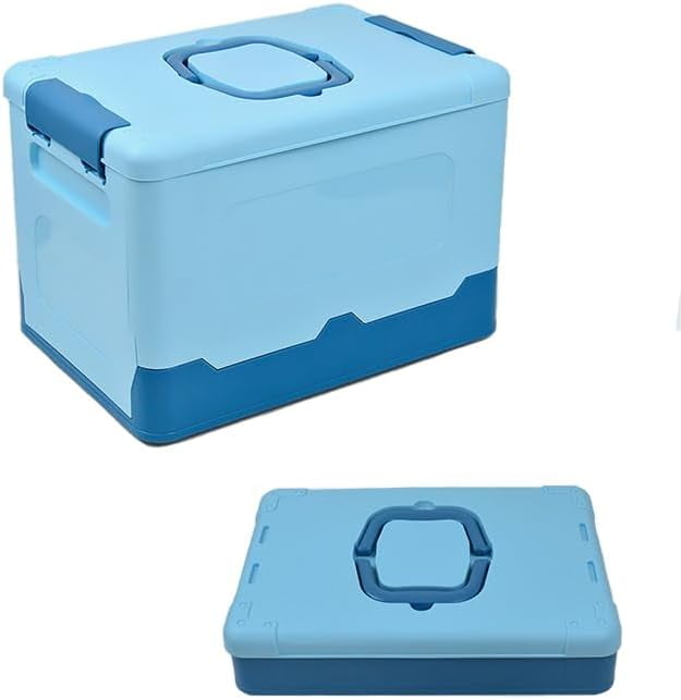 Collapsible Storage Bin with Lid, 13 * 9IN Folding Plastic Stackable ...
