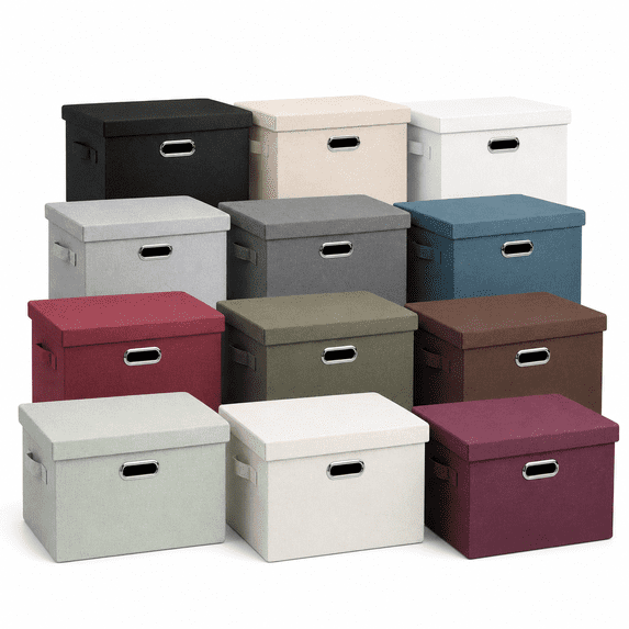 Collapsible Storage Bin with Lid, 21.2 Qt Stackable Fabric Closet ...