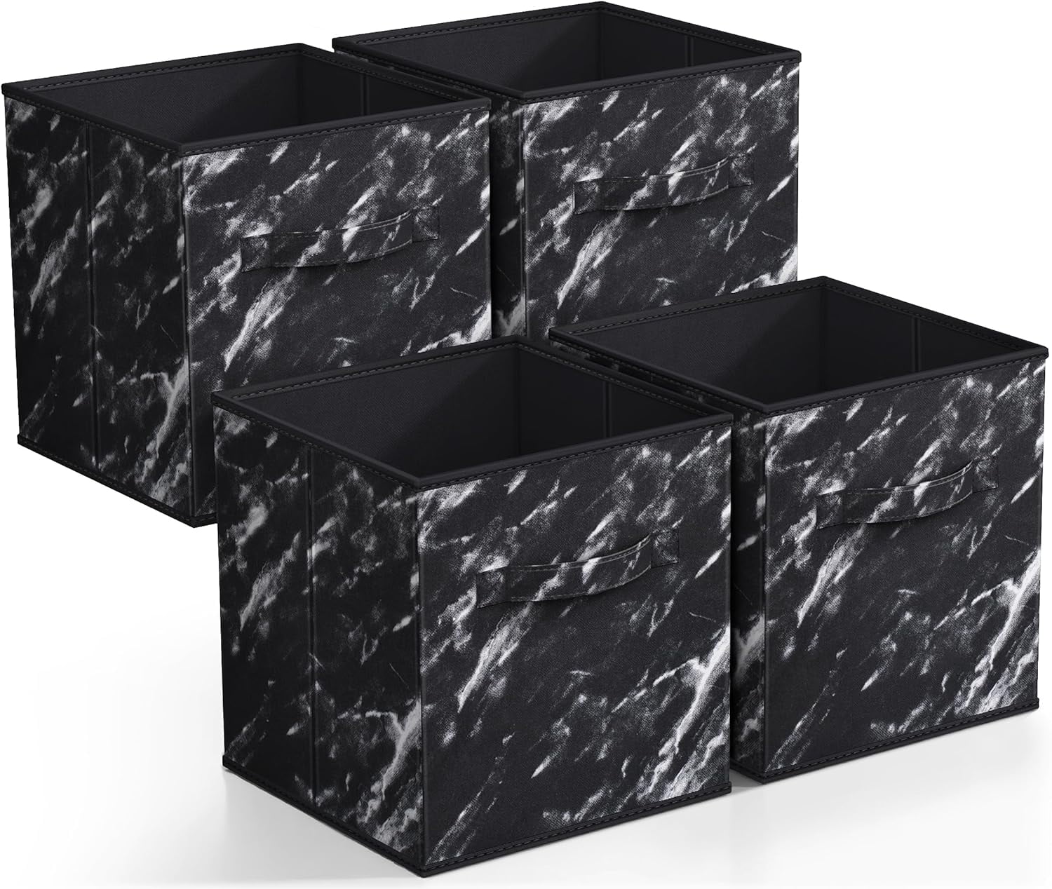 Collapsible Storage Bins - 11" Sturdy Foldable Fabric Storage Cubes ...