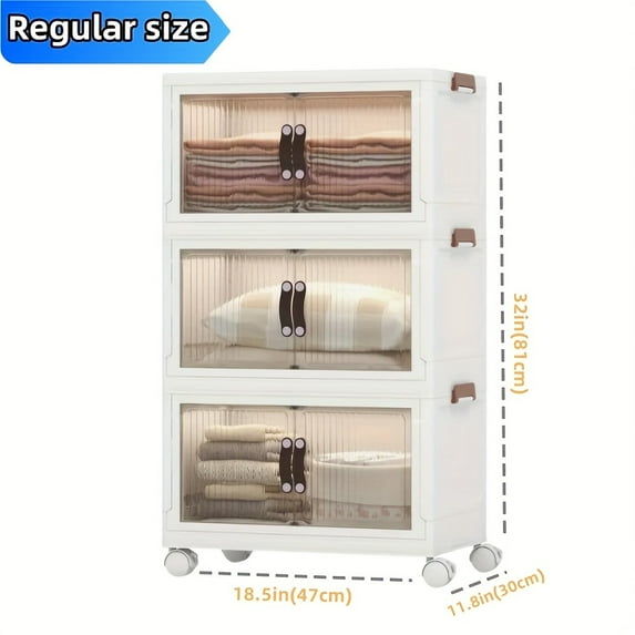 [Collapsible Storage Bins] Collapsible 3-Tier Storage Bins With Double ...