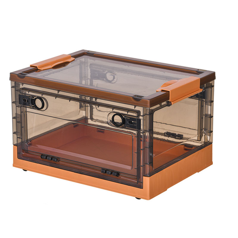 Collapsible Storage Bins with Double Side Doors , 20 L Clear Plastic ...