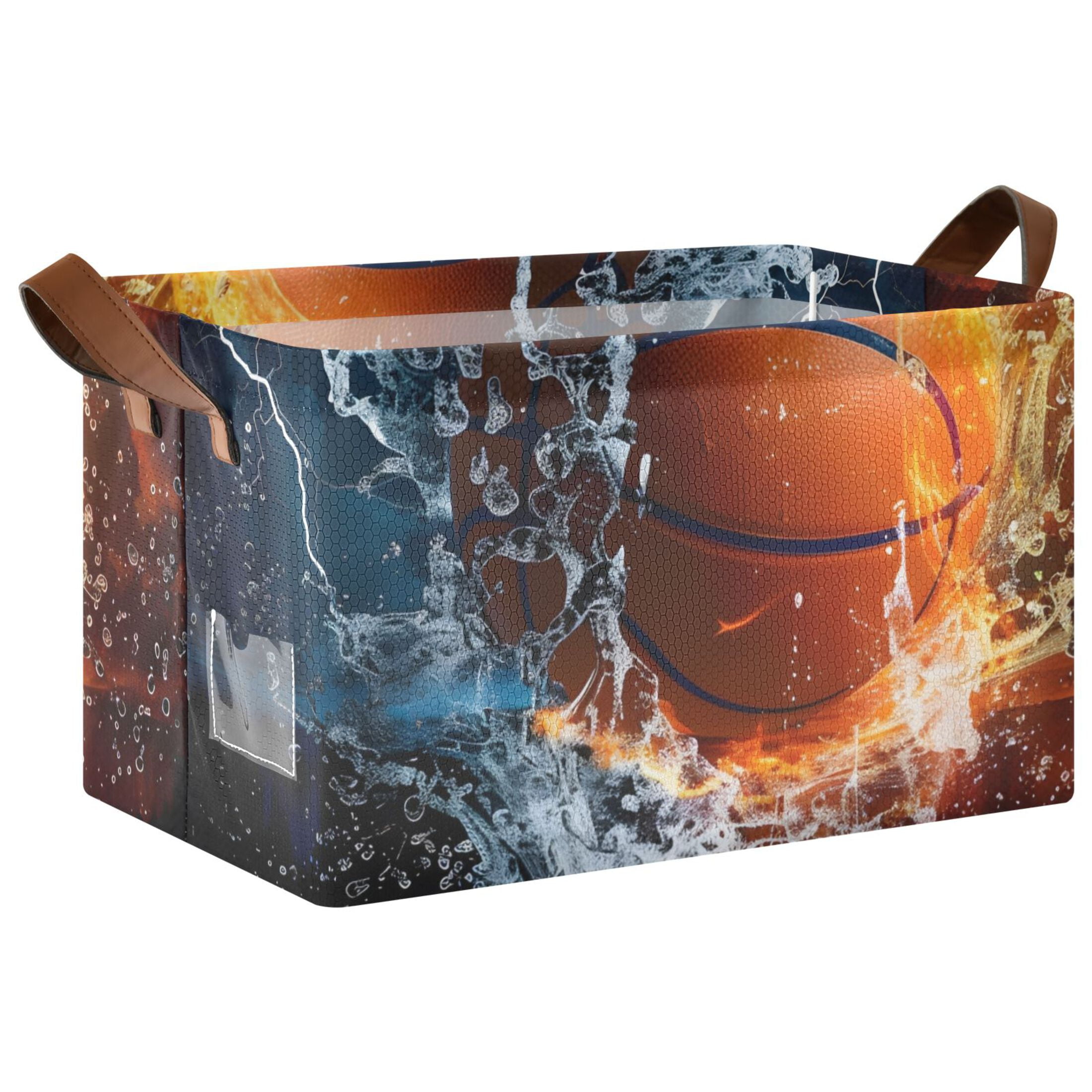 Collapsible Storage Bins Fabric Shelf Baskets with Handles 16.9"x11.4 ...