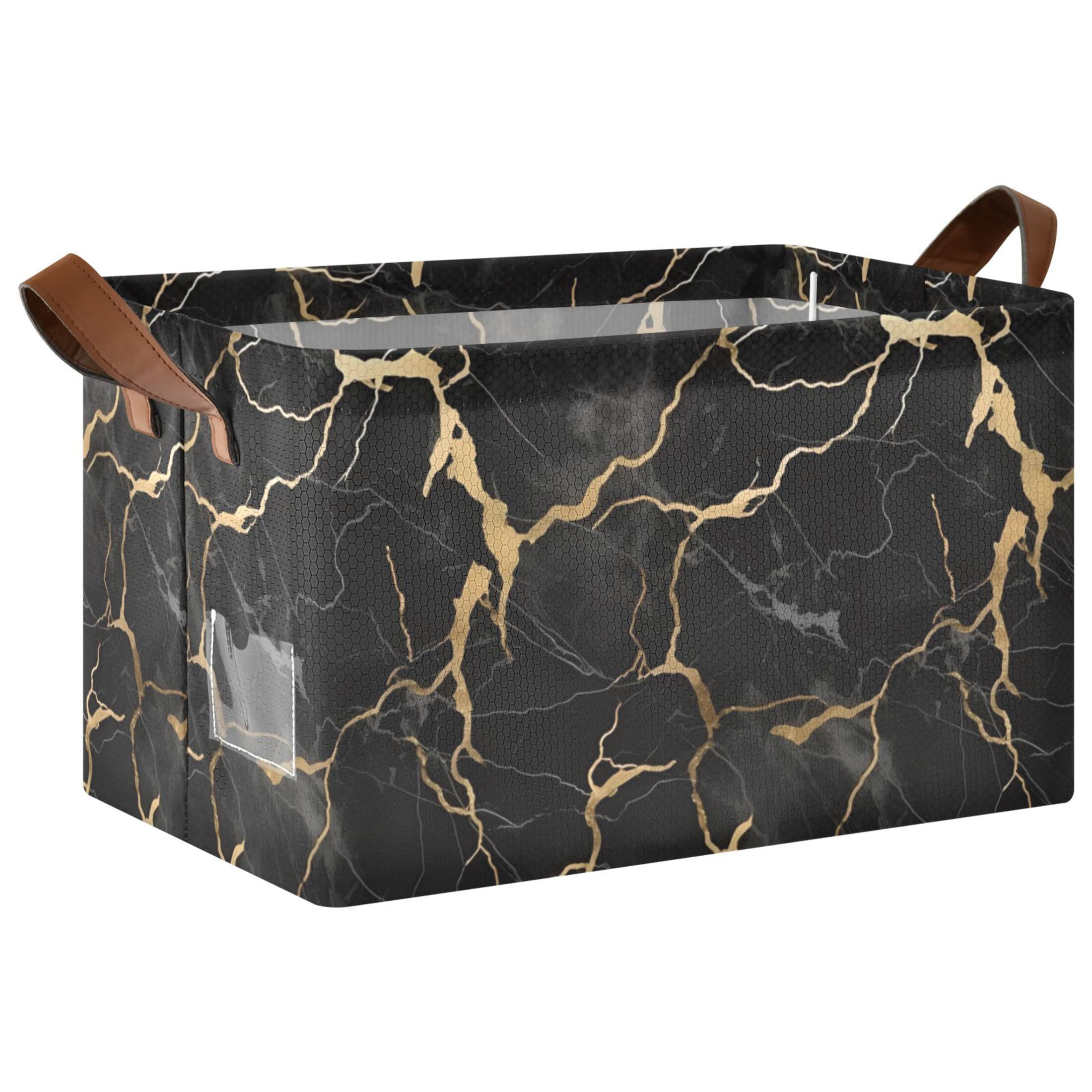 Collapsible Storage Bins Fabric Shelf Baskets with Handles 16.9"x11.4 ...