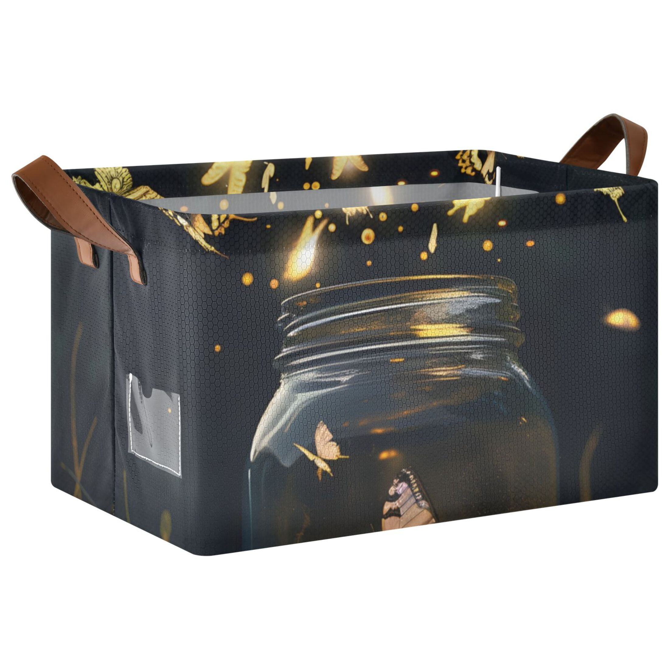 Collapsible Storage Bins Fabric Shelf Baskets with Handles 16.9"x11.4 ...