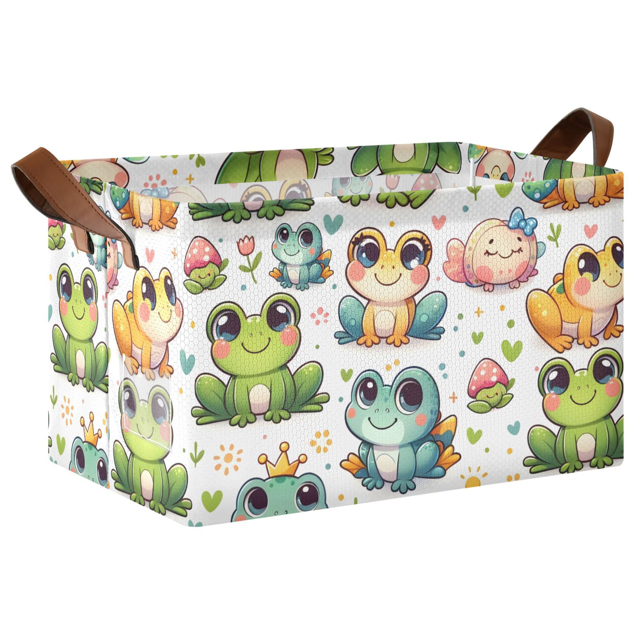 Collapsible Storage Bins Fabric Shelf Baskets with Handles 16.9"x11.4 ...