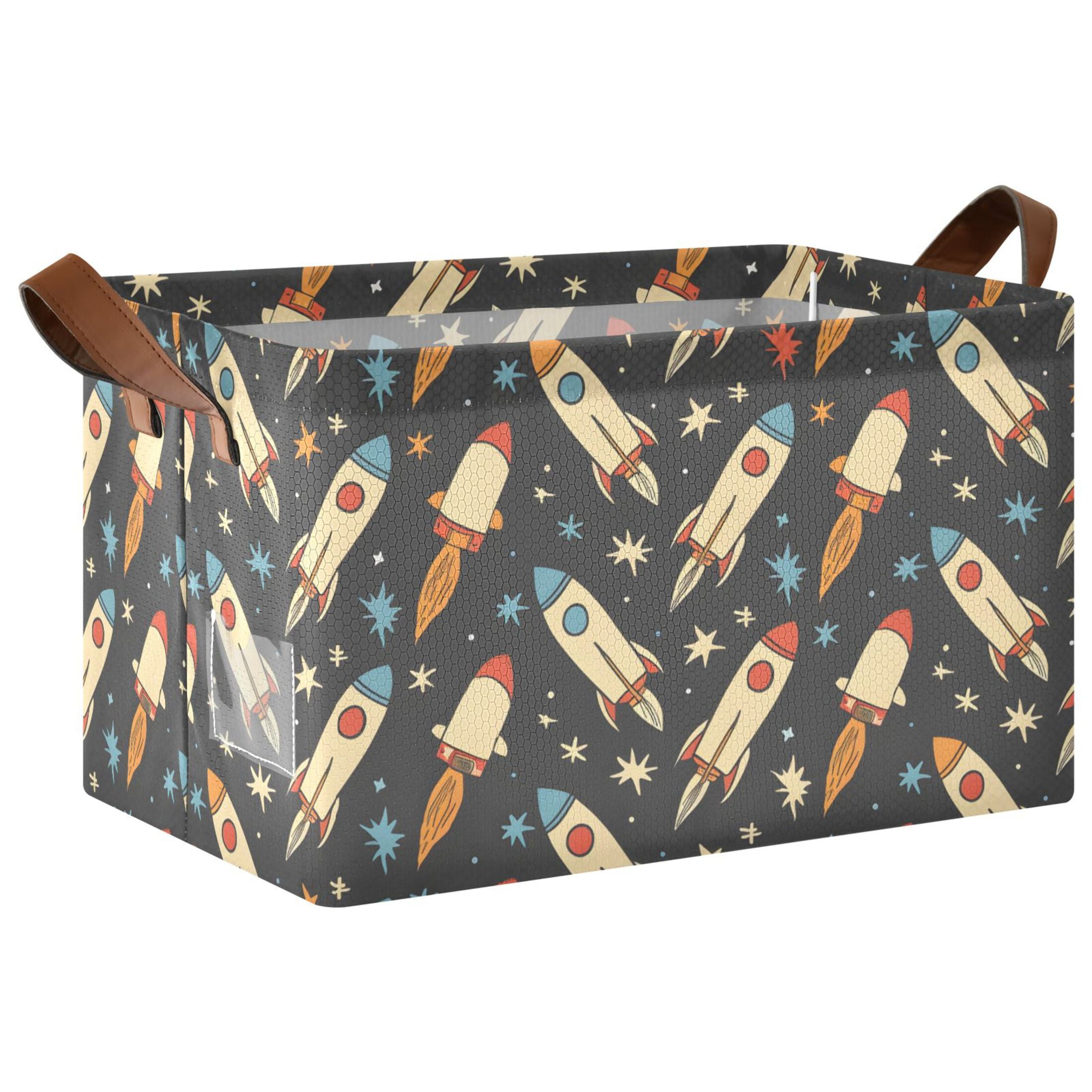 Collapsible Storage Bins Fabric Shelf Baskets with Handles 16.9"x11.4 ...