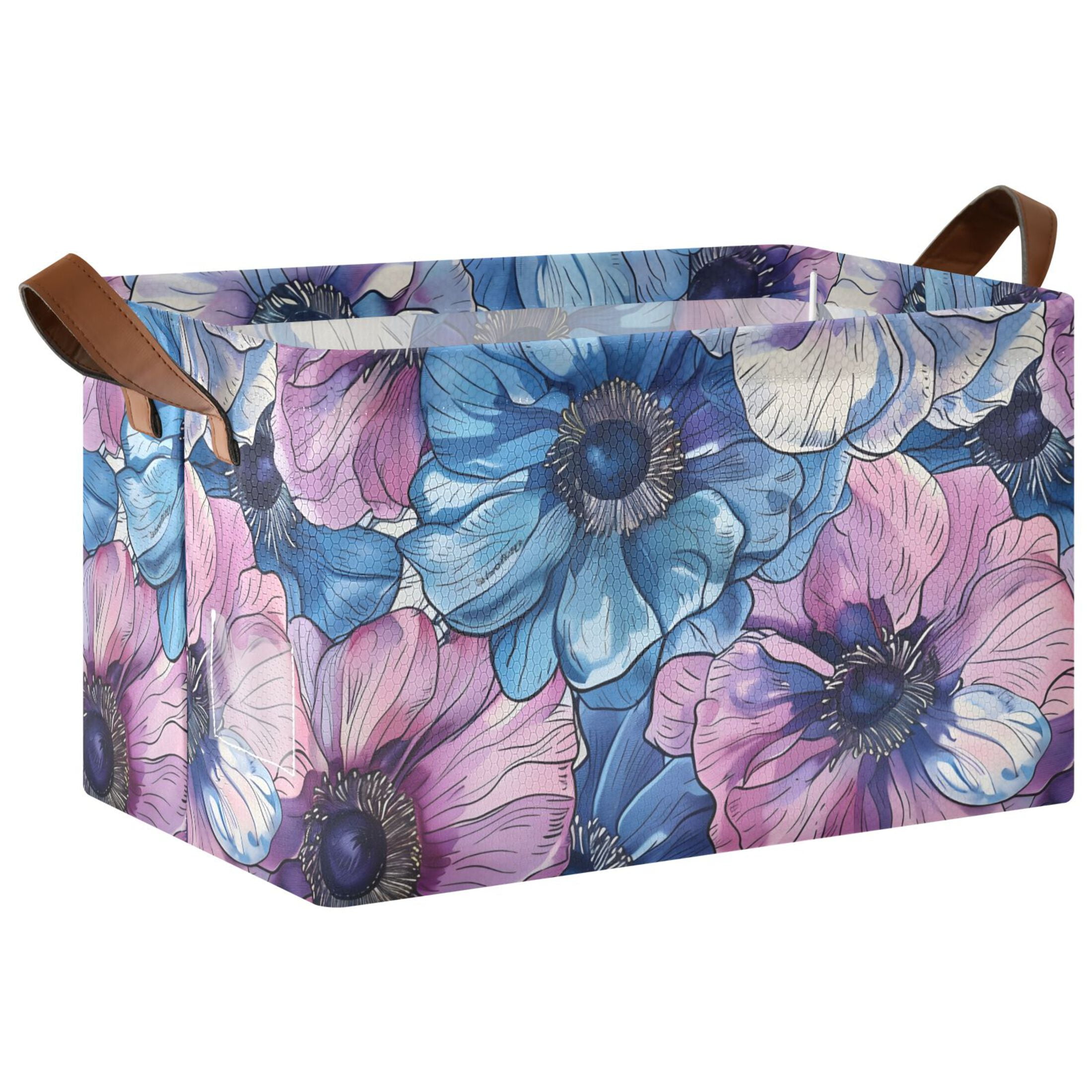 Collapsible Storage Bins Fabric Shelf Baskets with Handles 16.9"x11.4 ...