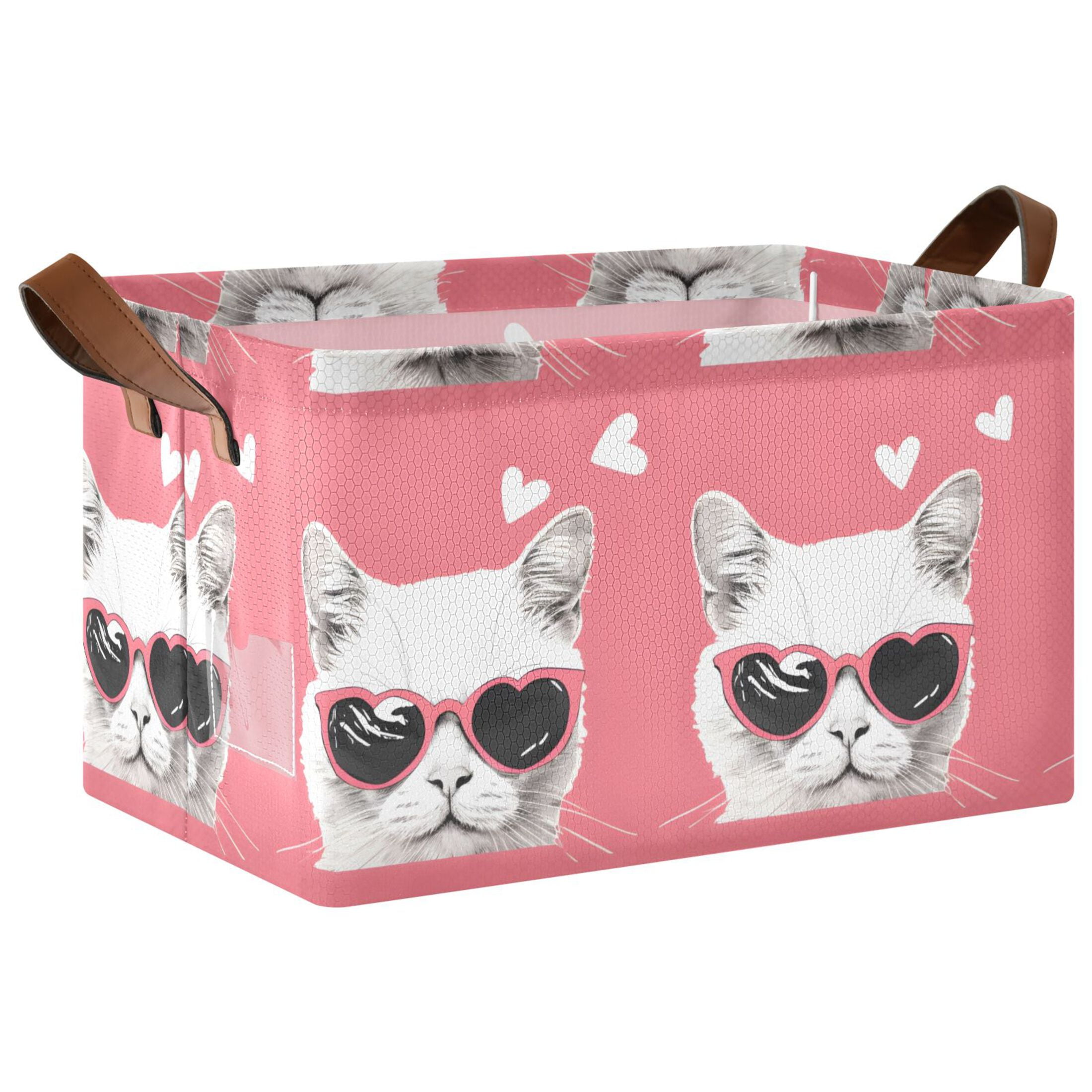 Collapsible Storage Bins Fabric Shelf Baskets with Handles 16.9"x11.4 ...
