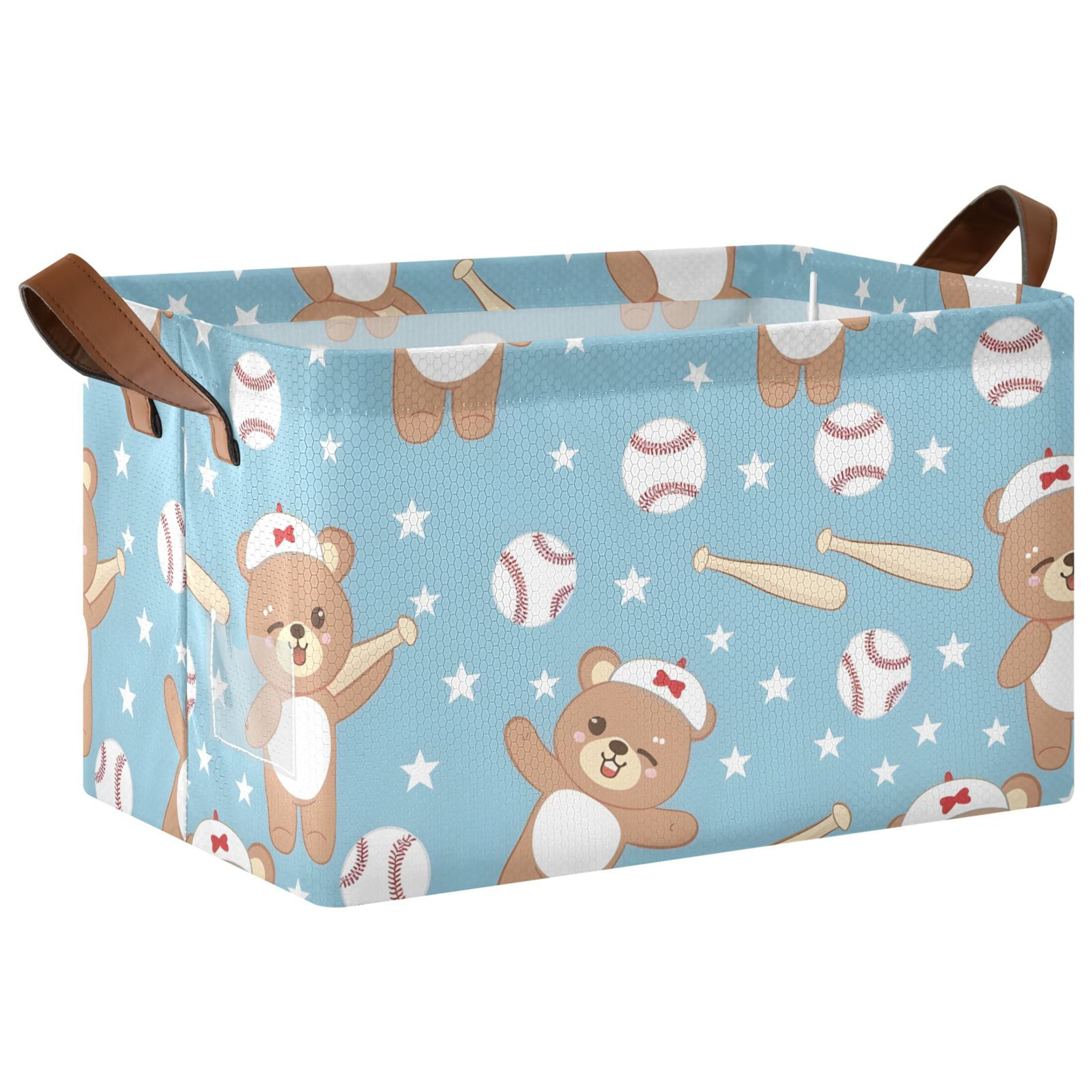 Collapsible Storage Bins Fabric Shelf Baskets with Handles 16.9"x11.4 ...