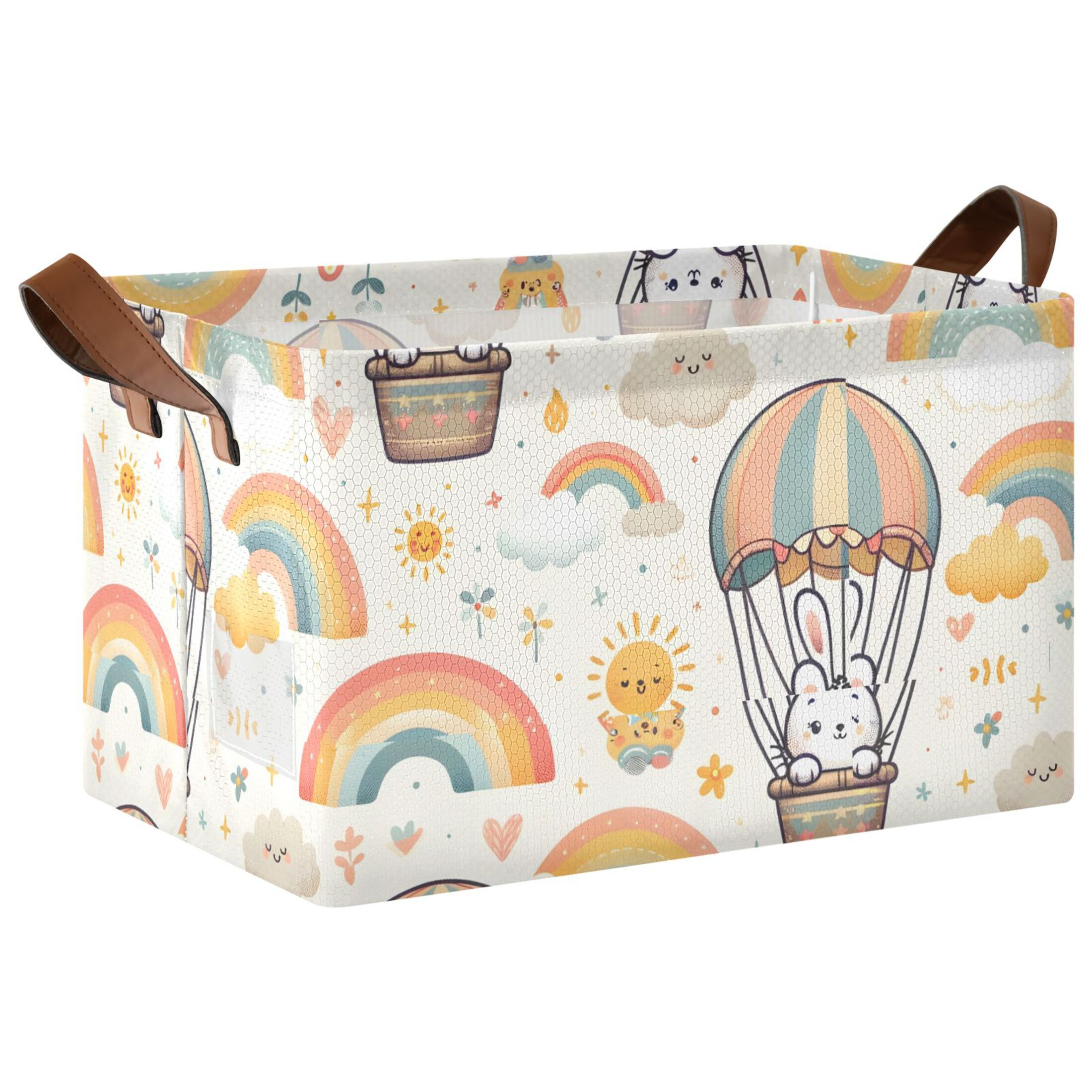 Collapsible Storage Bins Fabric Shelf Baskets with Handles 16.9