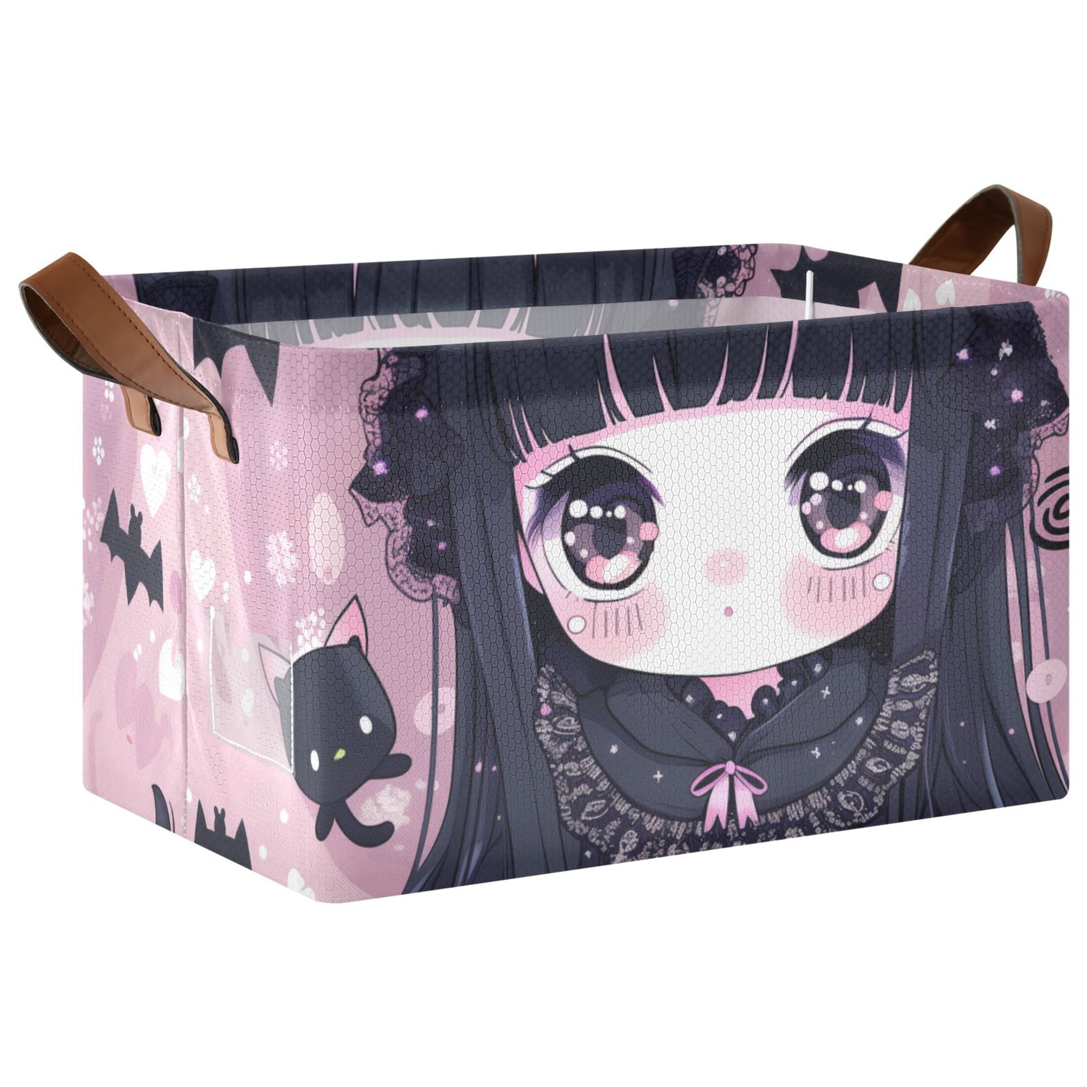 Collapsible Storage Bins Fabric Shelf Baskets with Handles 16.9"x11.4 ...