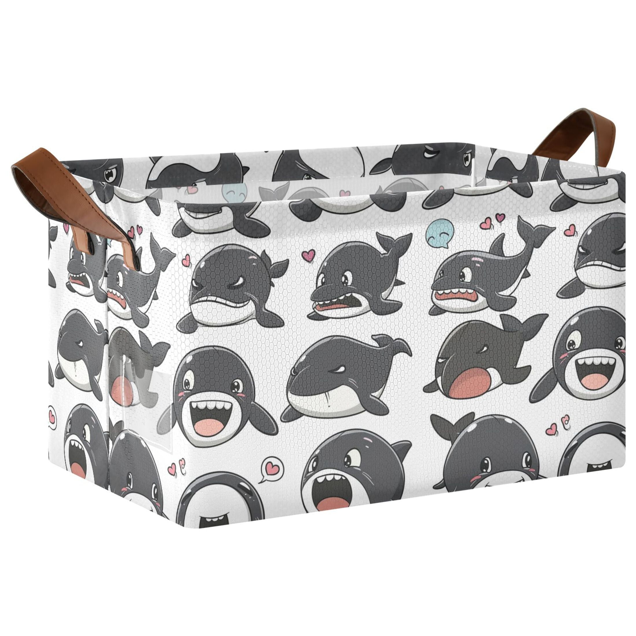 Collapsible Storage Bins Fabric Shelf Baskets with Handles 16.9"x11.4 ...