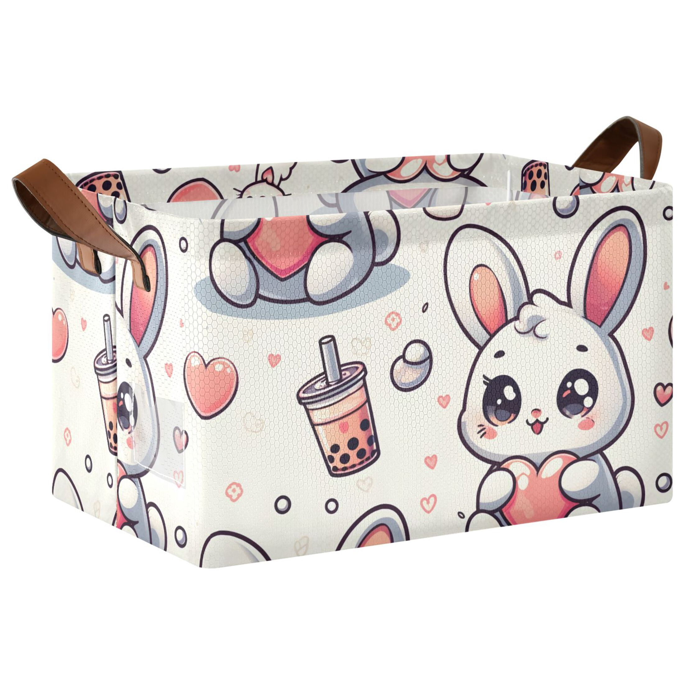 Collapsible Storage Bins Fabric Shelf Baskets with Handles 16.9"x11.4 ...
