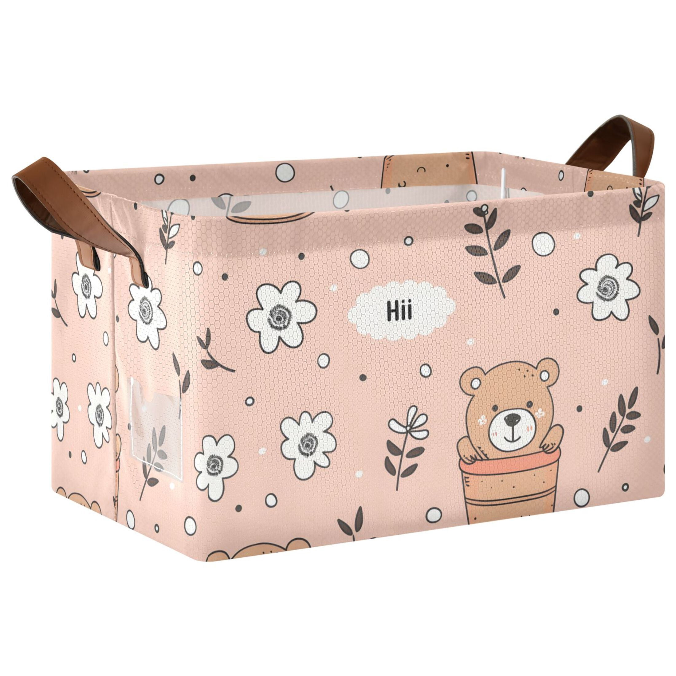 Collapsible Storage Bins Fabric Shelf Baskets with Handles 16.9"x11.4 ...