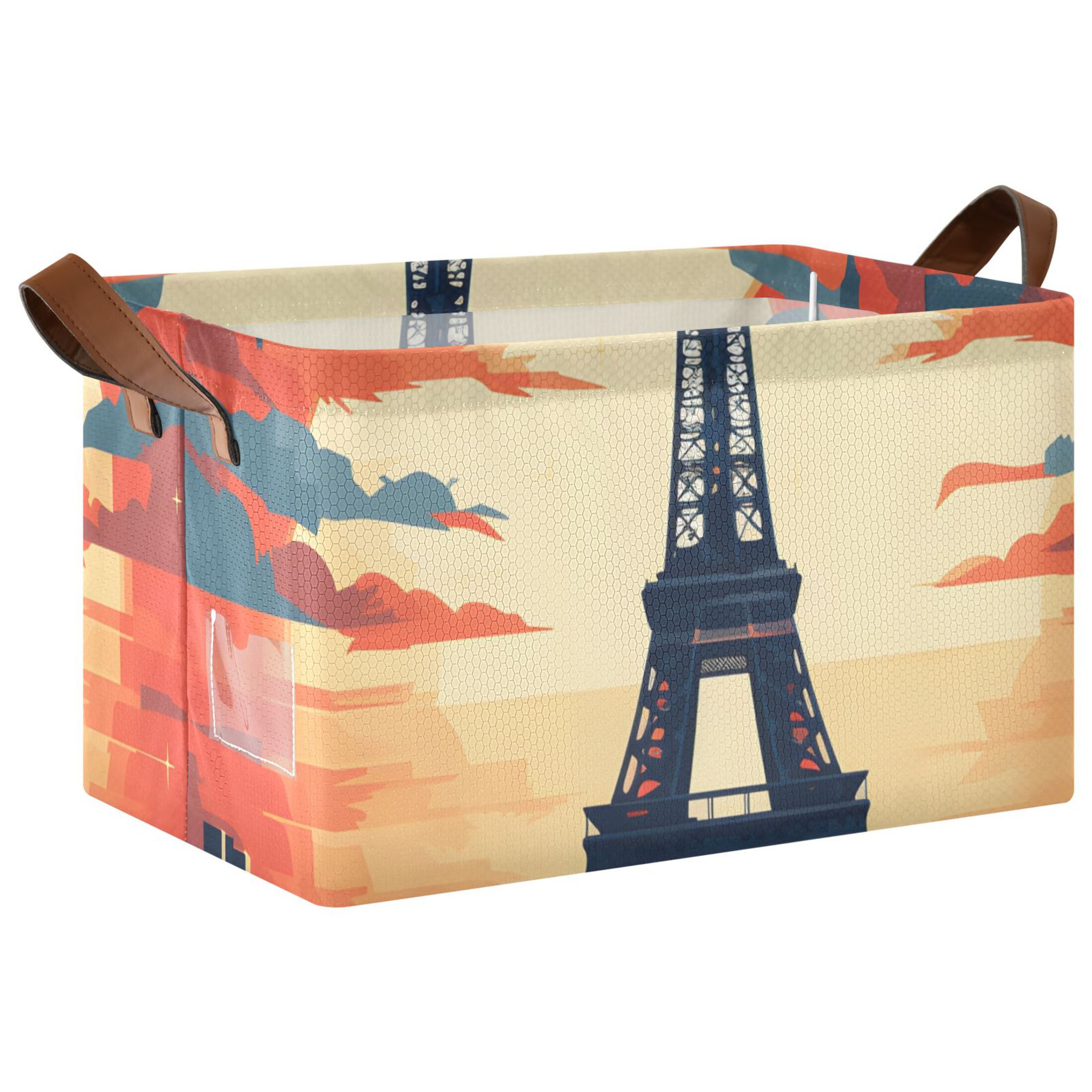 Collapsible Storage Bins Fabric Shelf Baskets with Handles 16.9"x11.4 ...