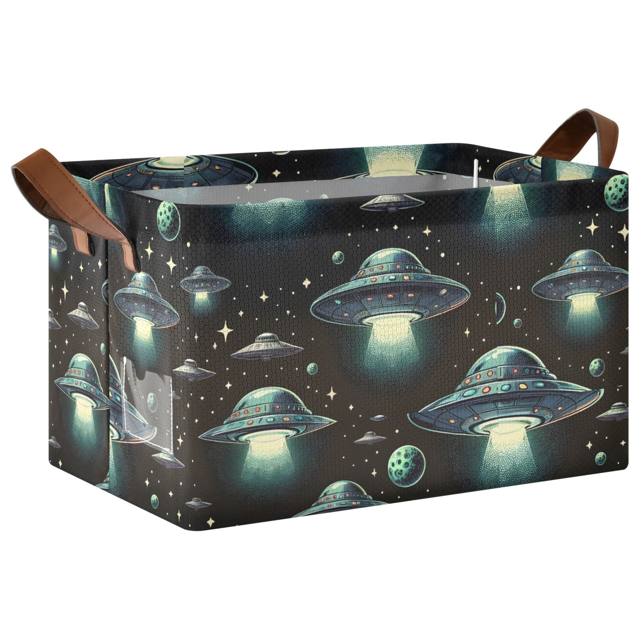 Collapsible Storage Bins Fabric Shelf Baskets with Handles 16.9"x11.4 ...