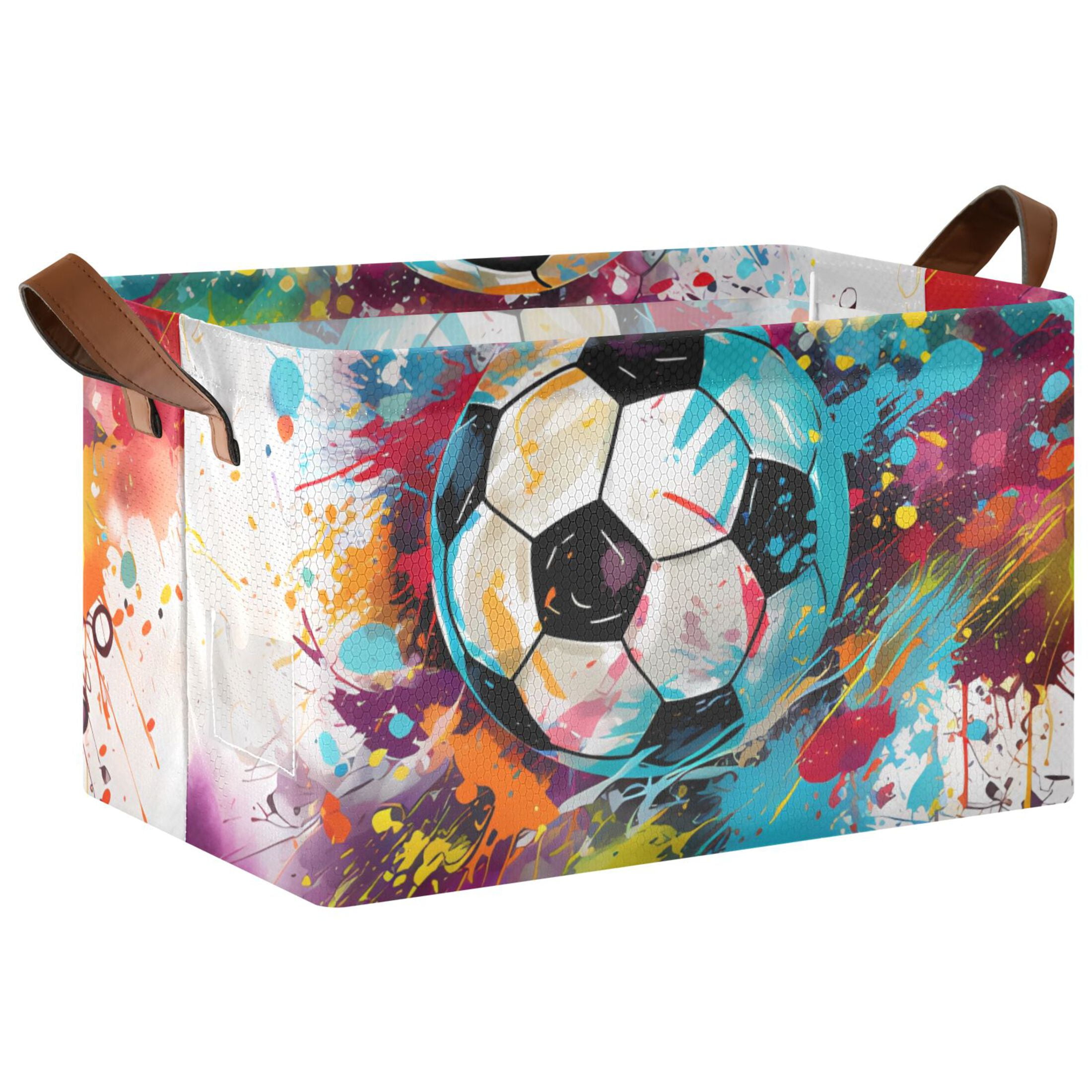 Collapsible Storage Bins Fabric Shelf Baskets with Handles 16.9"x11.4 ...