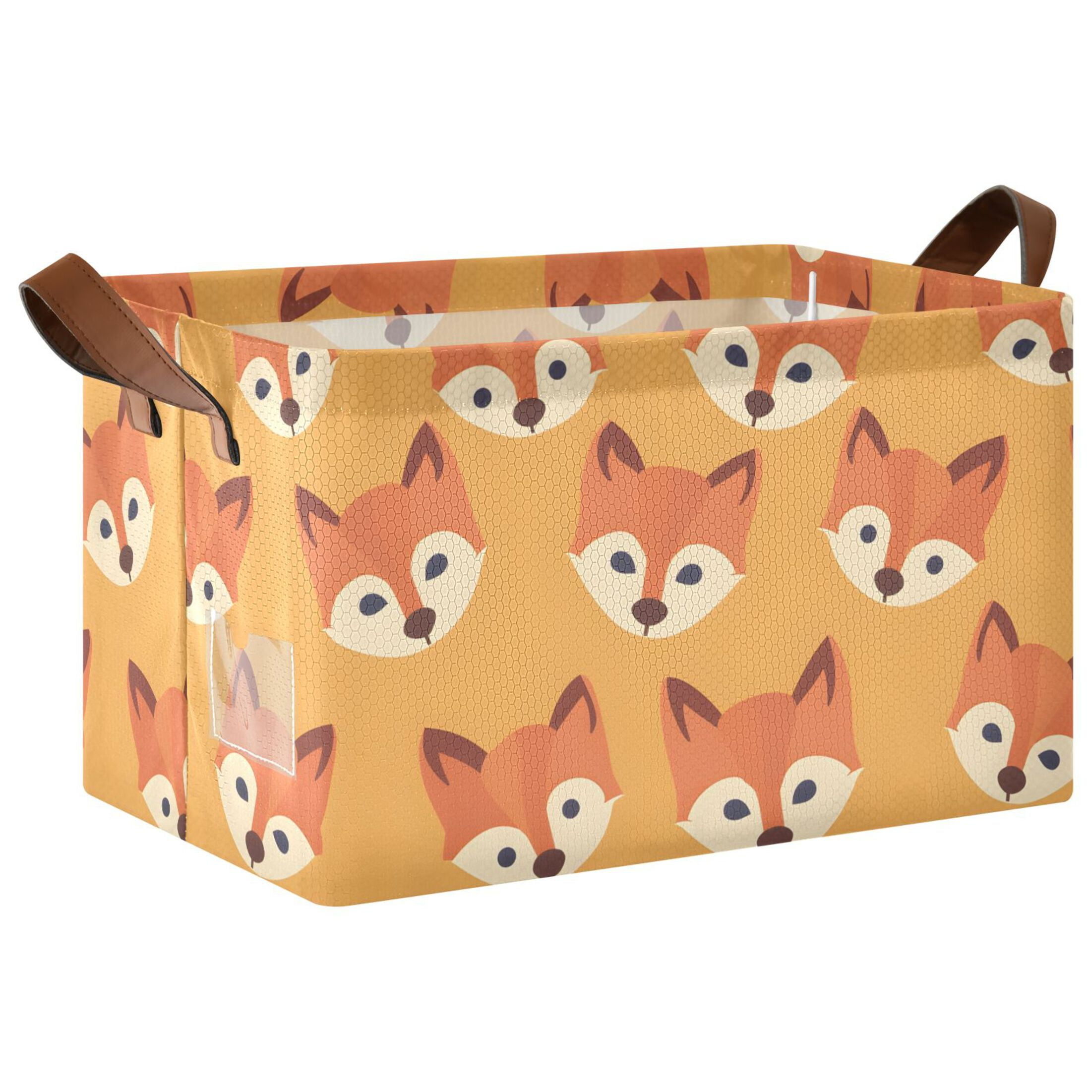 Collapsible Storage Bins Fabric Shelf Baskets with Handles 16.9"x11.4 ...