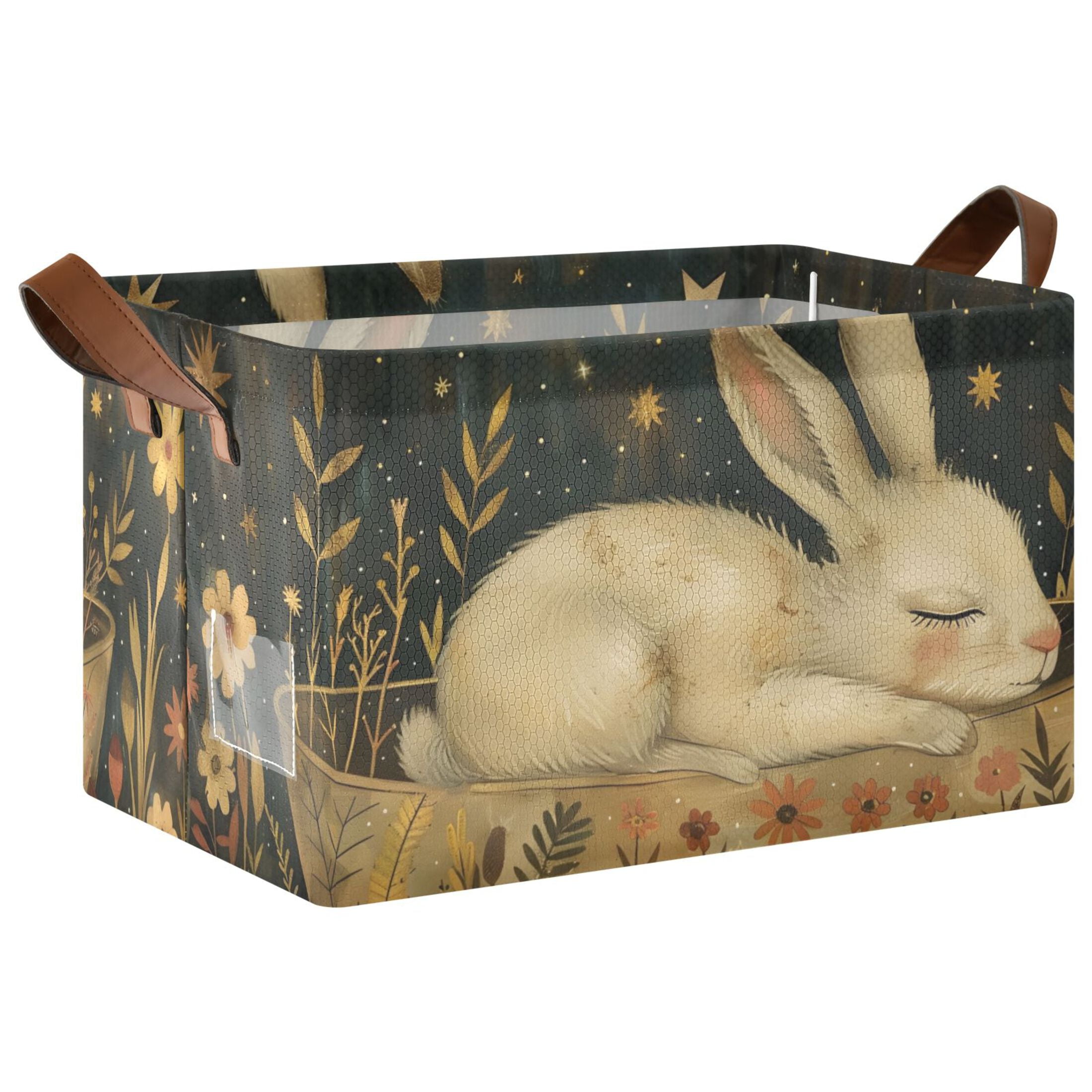 Collapsible Storage Bins Fabric Shelf Baskets with Handles 16.9"x11.4 ...