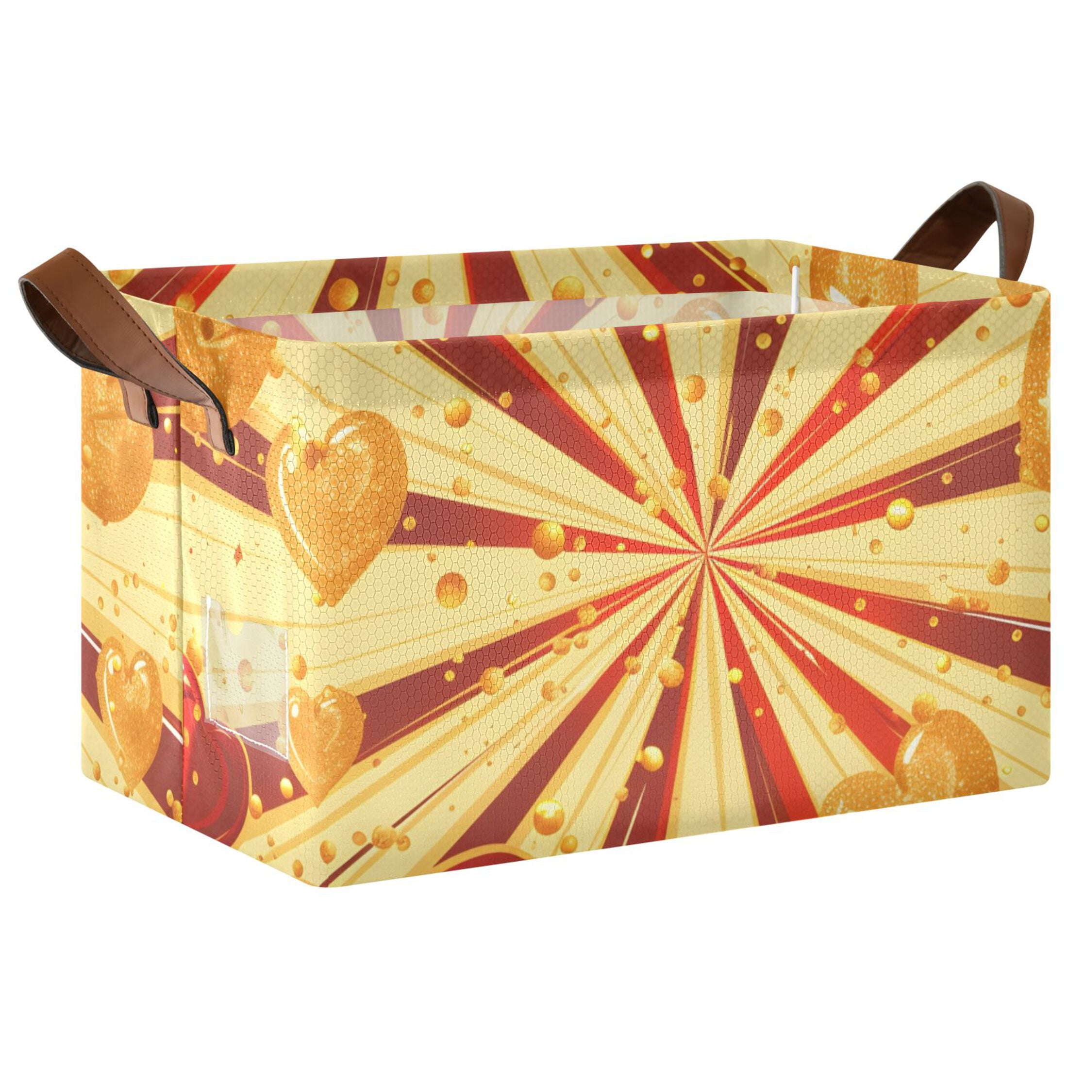 Collapsible Storage Bins Fabric Shelf Baskets with Handles 16.9"x11.4 ...