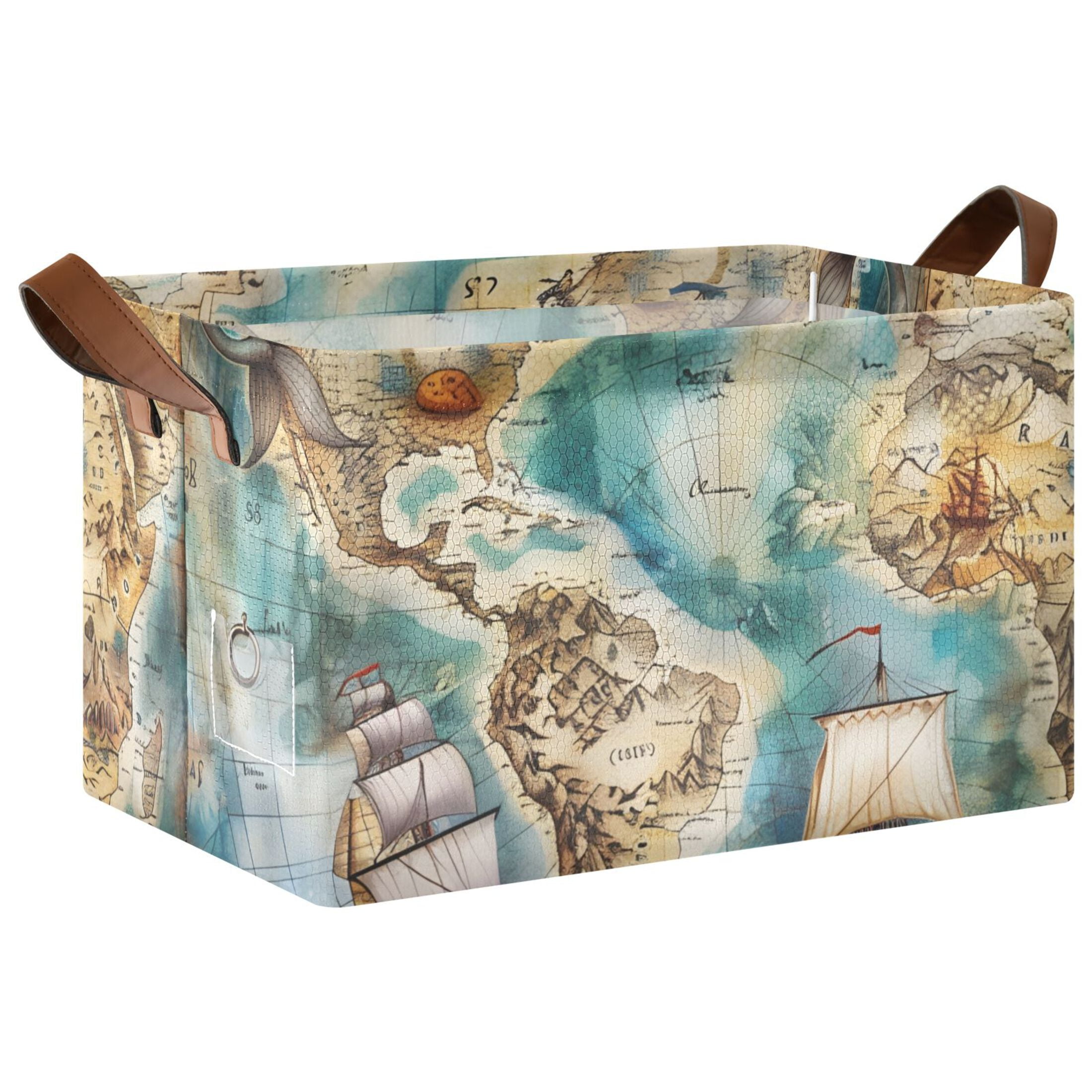 Collapsible Storage Bins Fabric Shelf Baskets with Handles 16.9"x11.4 ...