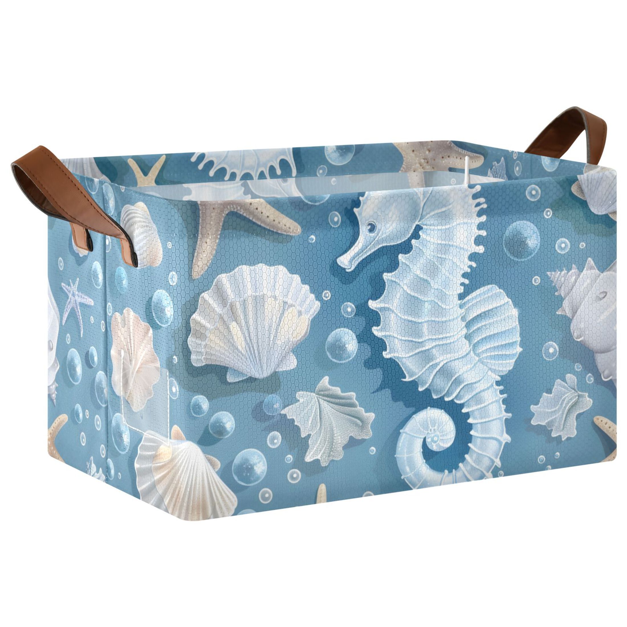 Collapsible Storage Bins Fabric Shelf Baskets with Handles 16.9"x11.4 ...