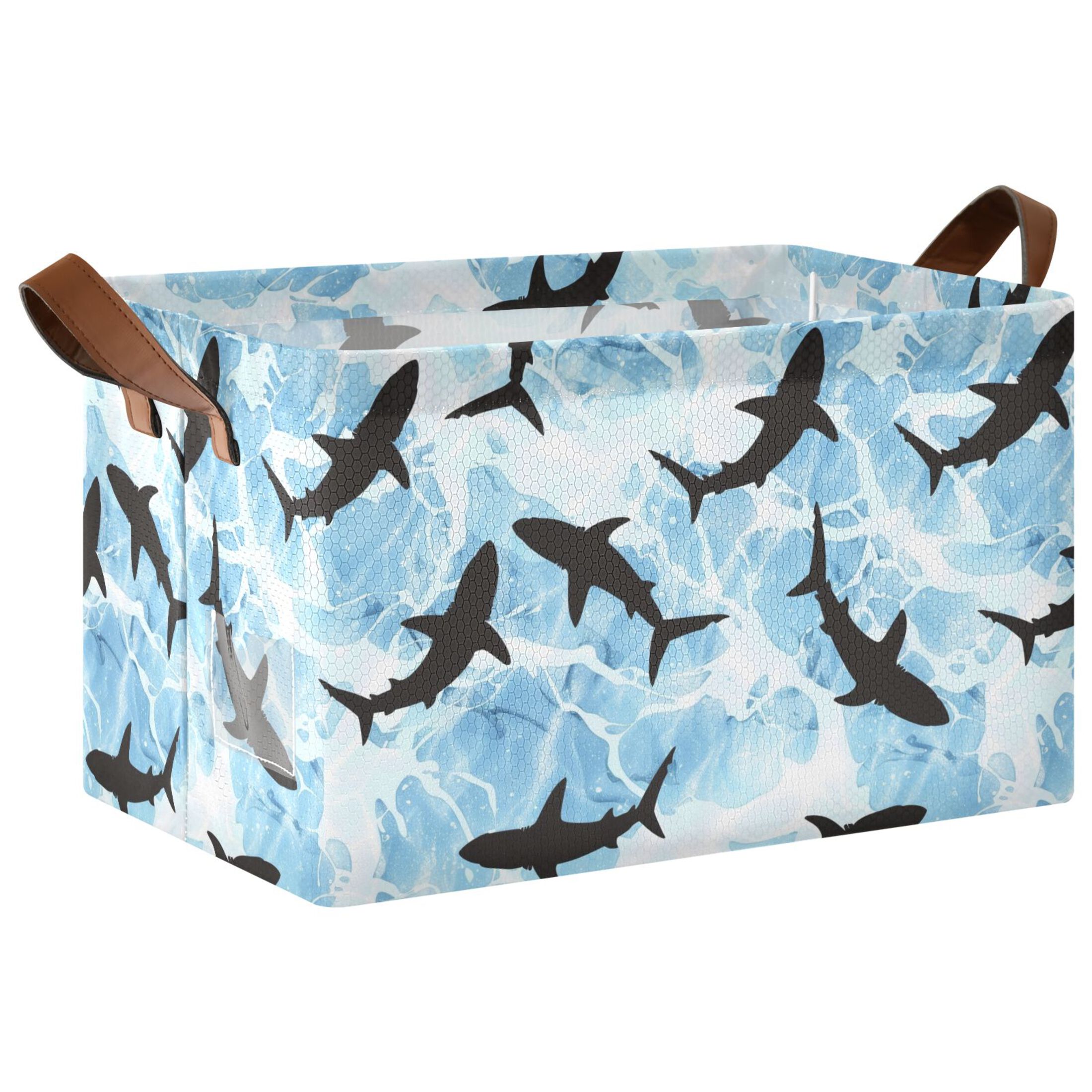 Collapsible Storage Bins Fabric Shelf Baskets with Handles 16.9"x11.4"x10" Closet Organizer ...