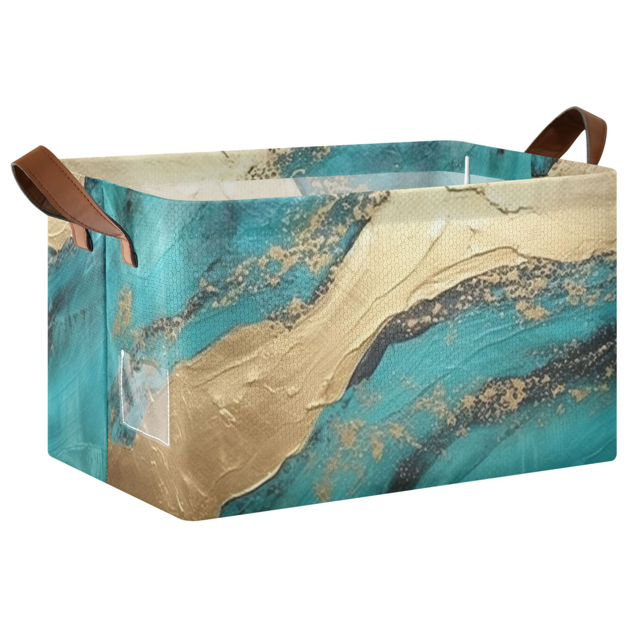 Collapsible Storage Bins Fabric Shelf Baskets with Handles 16.9"x11.4 ...