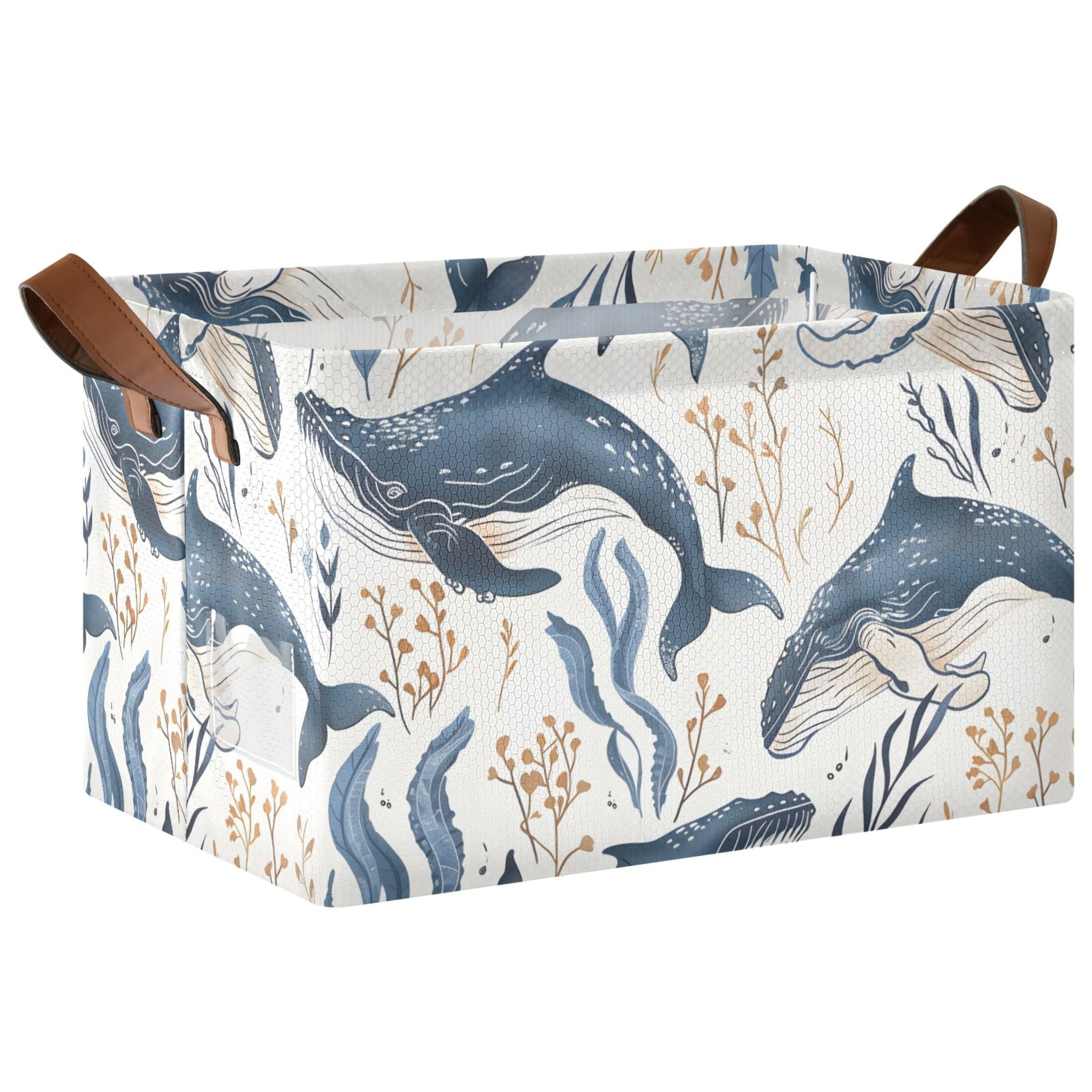 Collapsible Storage Bins Fabric Shelf Baskets with Handles 16.9"x11.4 ...