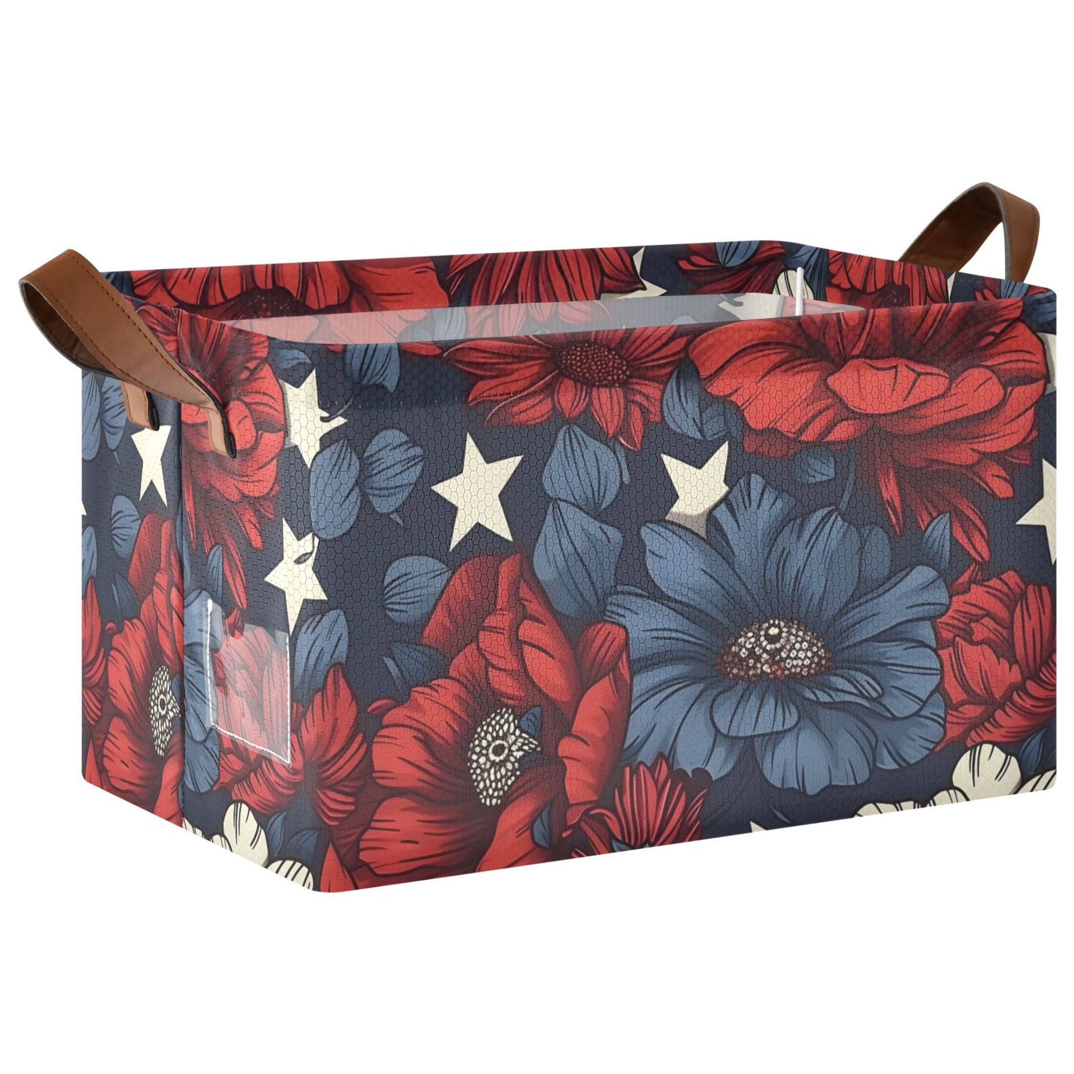 Collapsible Storage Bins Fabric Shelf Baskets with Handles 16.9"x11.4 ...