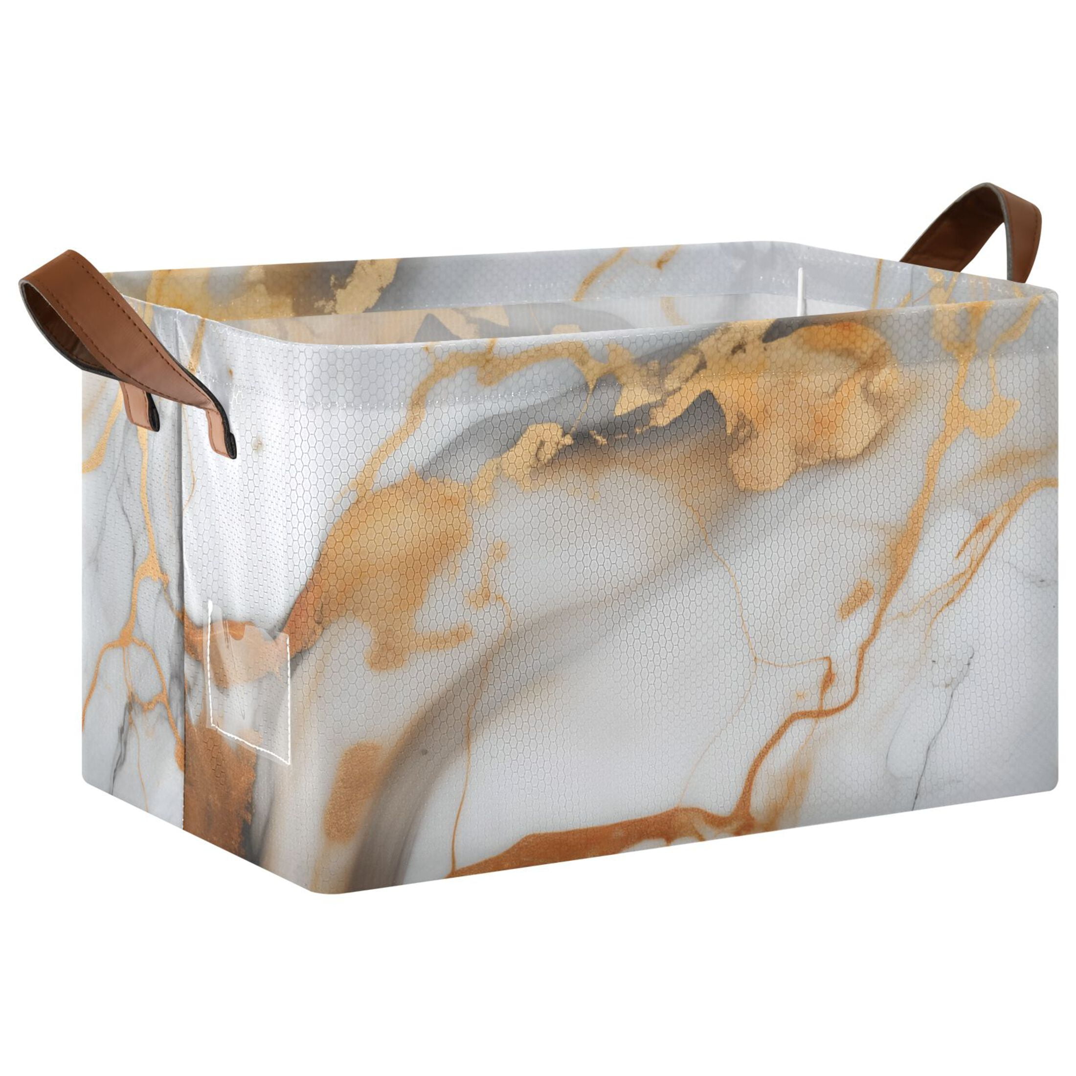 Collapsible Storage Bins Fabric Shelf Baskets with Handles 16.9"x11.4 ...