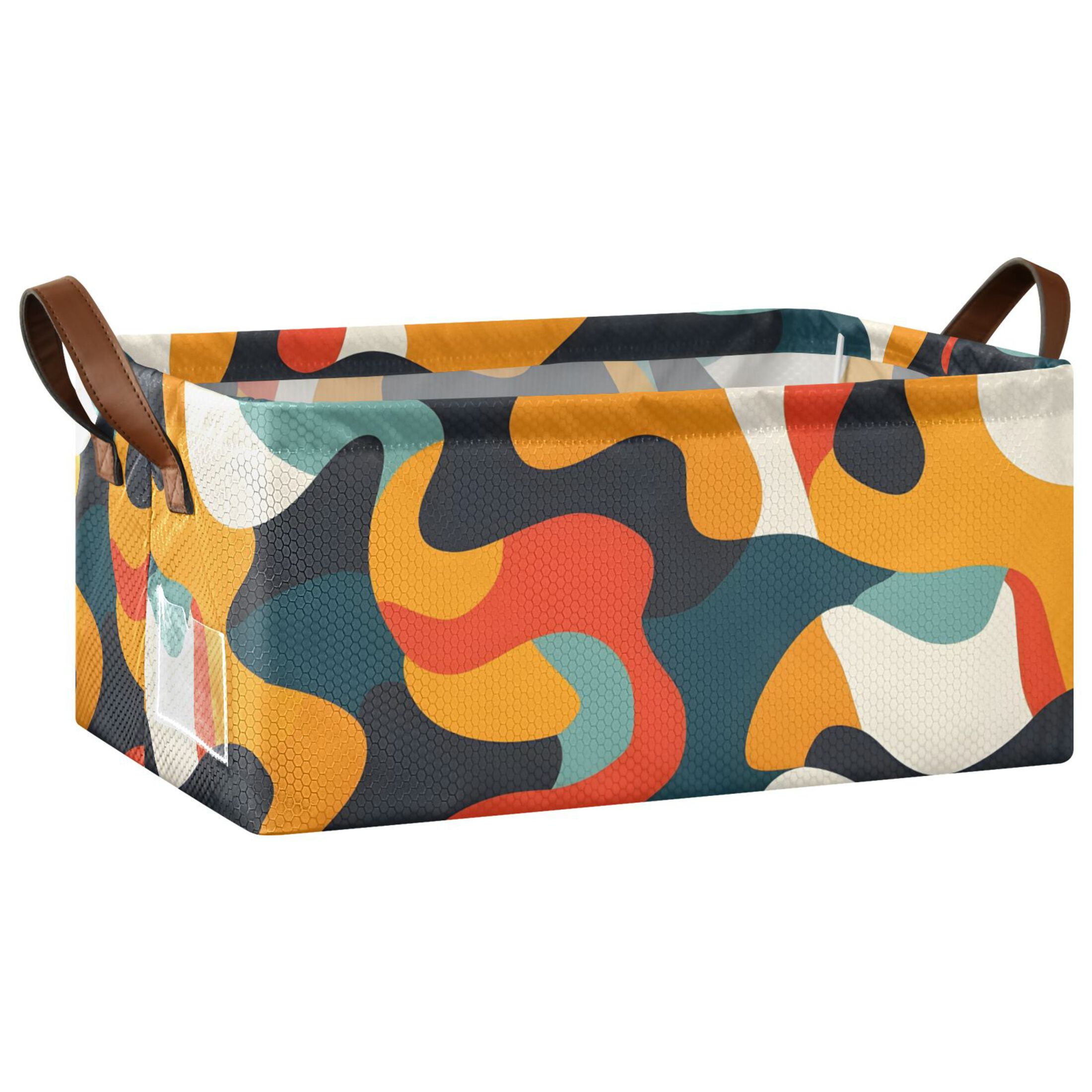 Collapsible Storage Bins Fabric Shelf Baskets with Handles 16.9"x11.4 ...