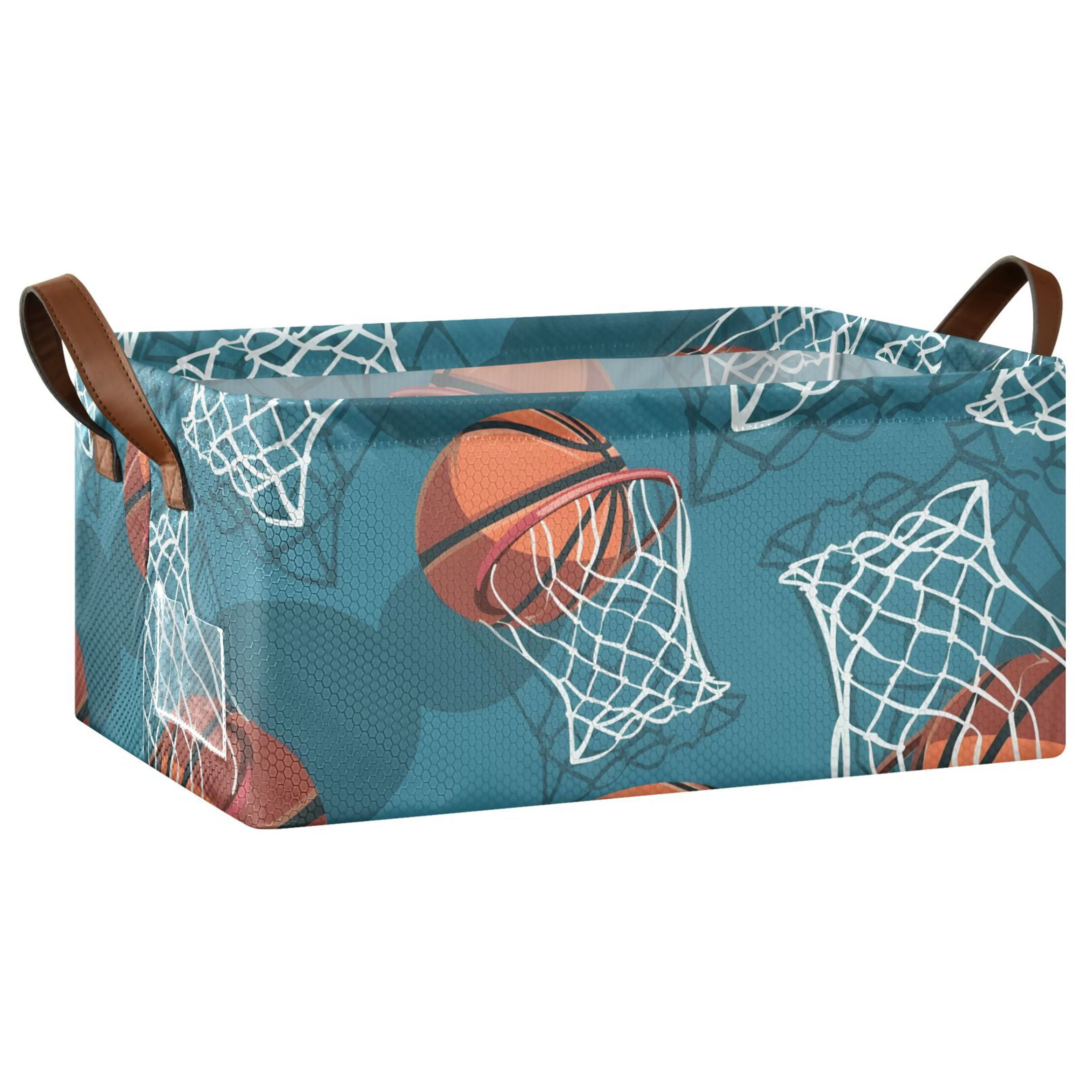 Collapsible Storage Bins Fabric Shelf Baskets with Handles 16.9"x11.4 ...