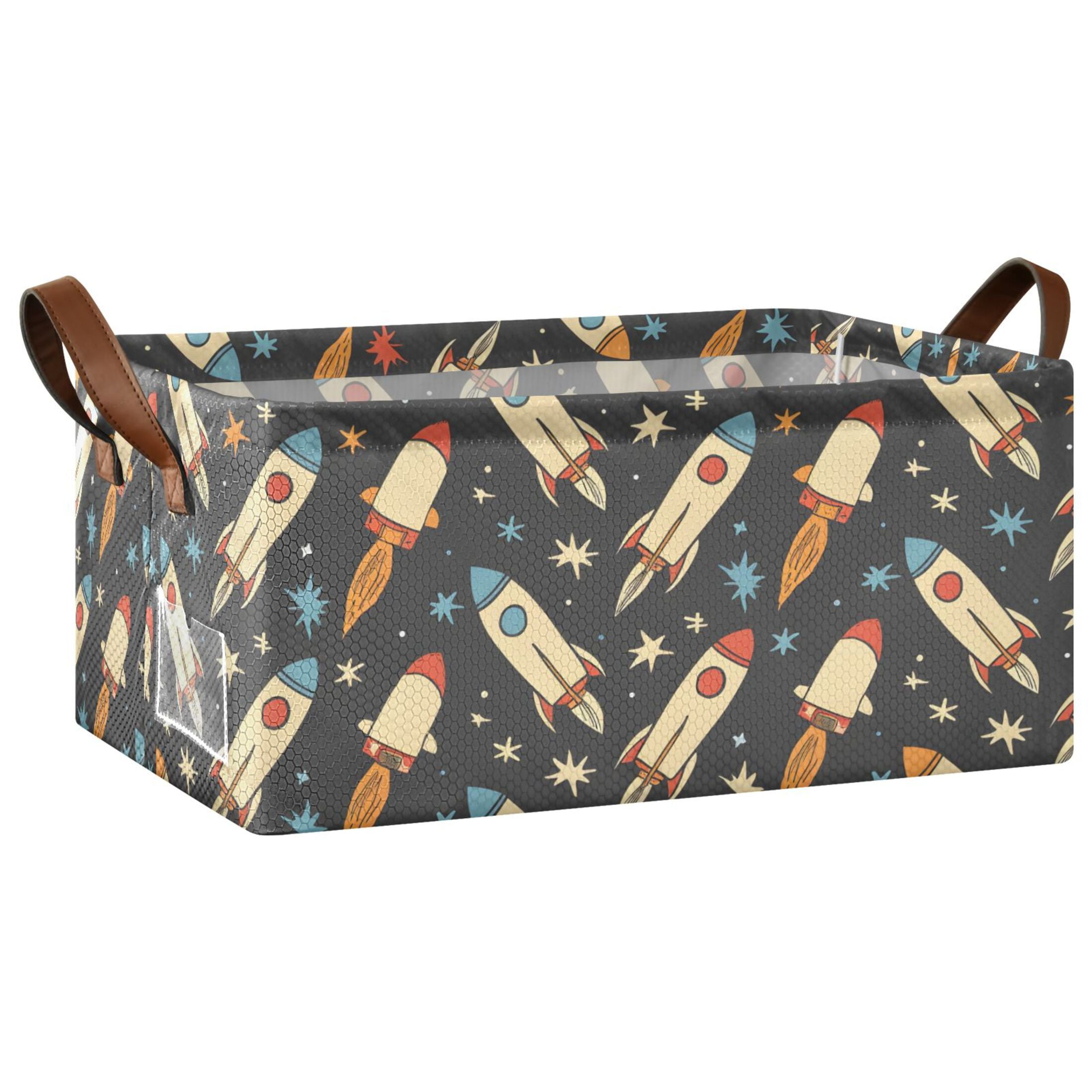 Collapsible Storage Bins Fabric Shelf Baskets with Handles 16.9"x11.4 ...