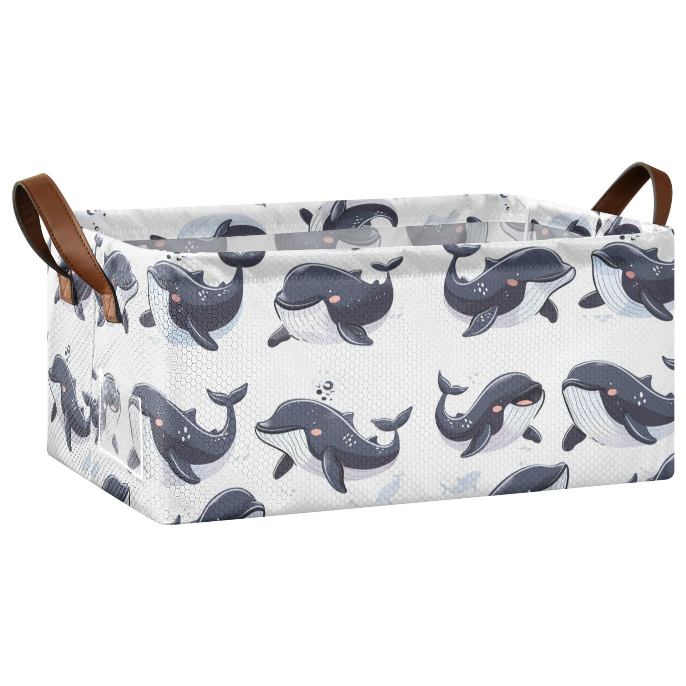 Collapsible Storage Bins Fabric Shelf Baskets with Handles 16.9"x11.4 ...