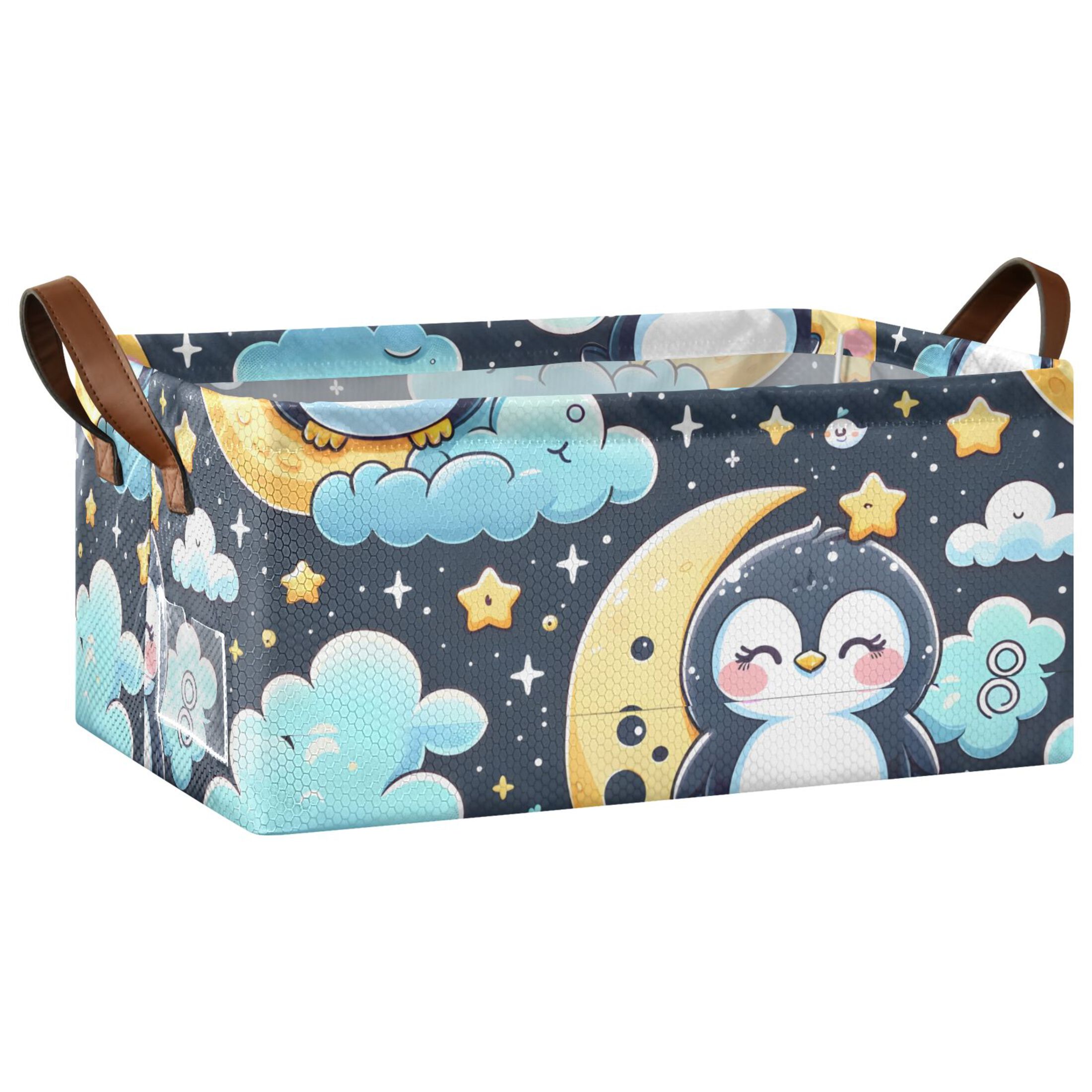Collapsible Storage Bins Fabric Shelf Baskets with Handles 16.9