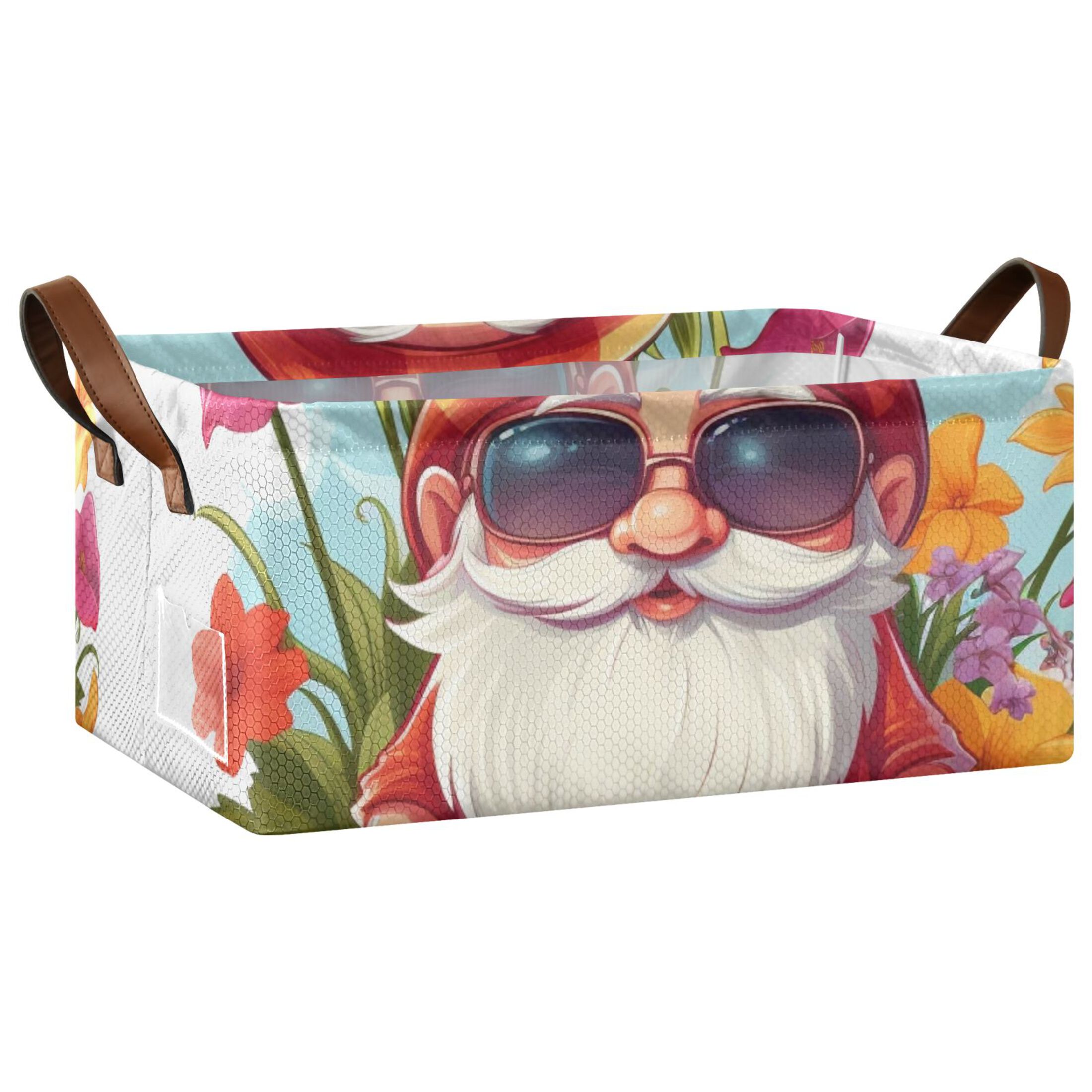 Collapsible Storage Bins Fabric Shelf Baskets with Handles 16.9"x11.4 ...