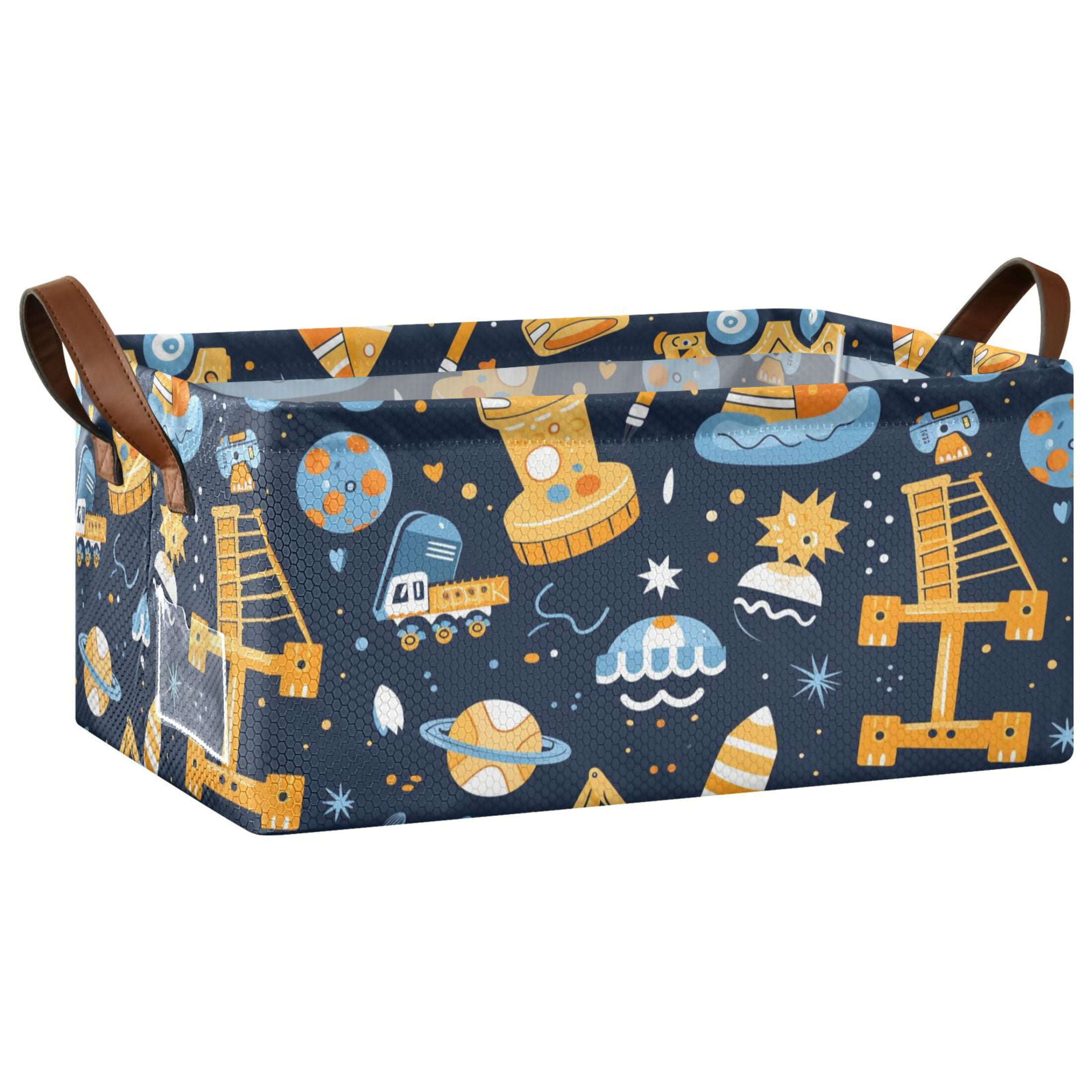 Collapsible Storage Bins Fabric Shelf Baskets with Handles 16.9"x11.4 ...