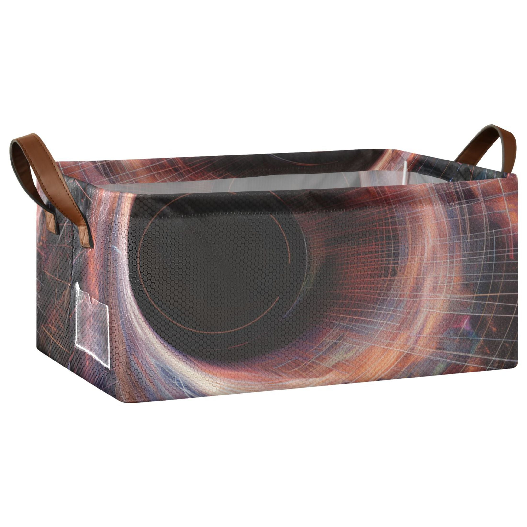 Collapsible Storage Bins Fabric Shelf Baskets with Handles 16.9"x11.4 ...