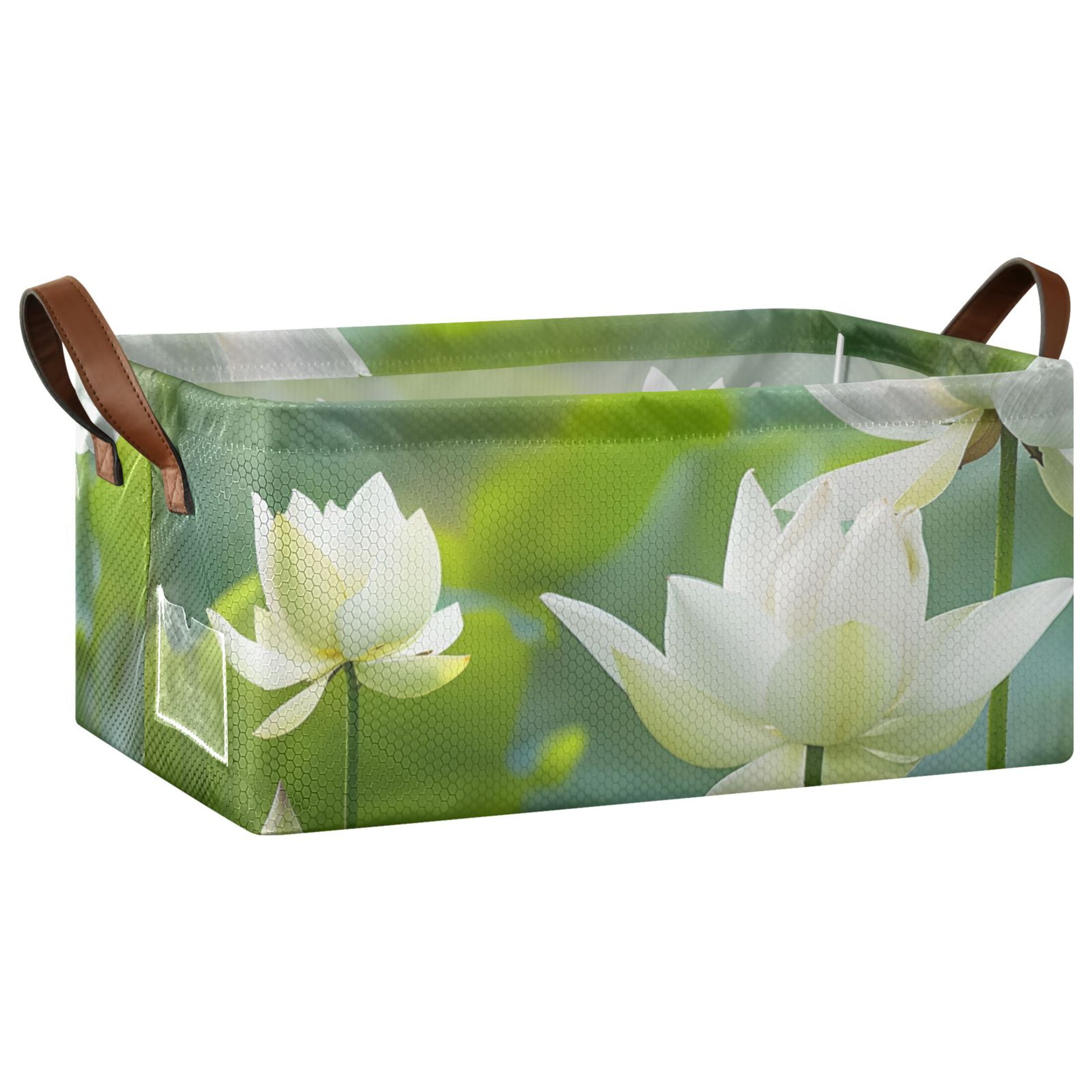 Collapsible Storage Bins Fabric Shelf Baskets with Handles 16.9"x11.4 ...