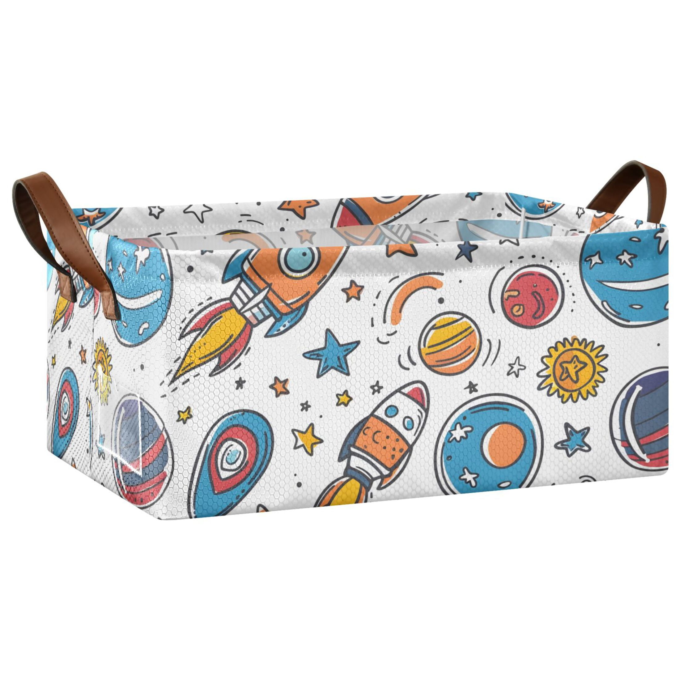 Collapsible Storage Bins Fabric Shelf Baskets with Handles 16.9"x11.4 ...