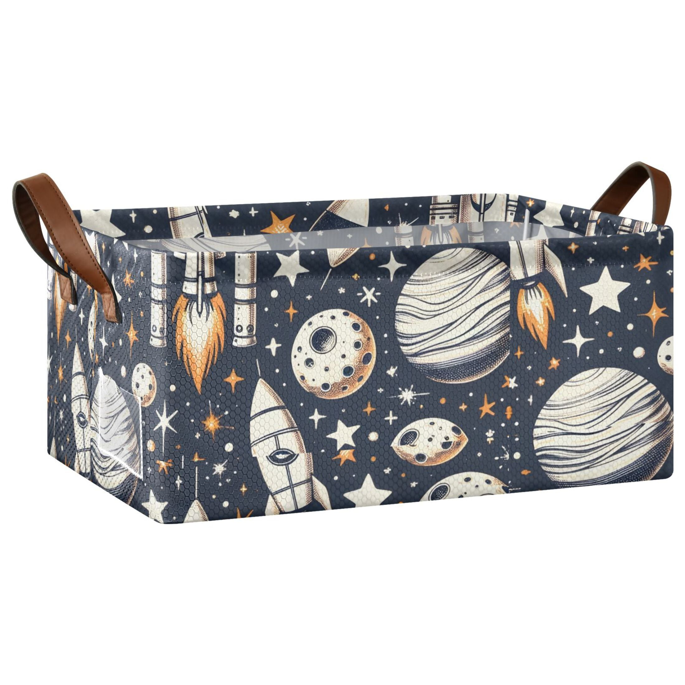 Collapsible Storage Bins Fabric Shelf Baskets with Handles 16.9"x11.4 ...