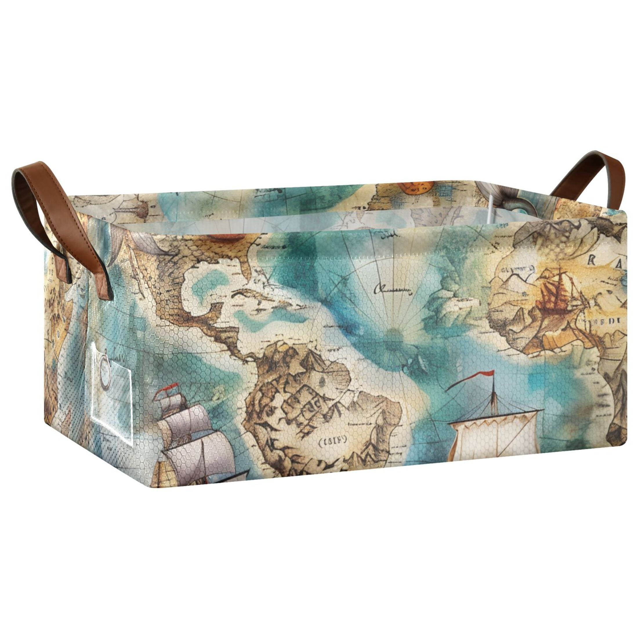 Collapsible Storage Bins Fabric Shelf Baskets with Handles 16.9"x11.4 ...