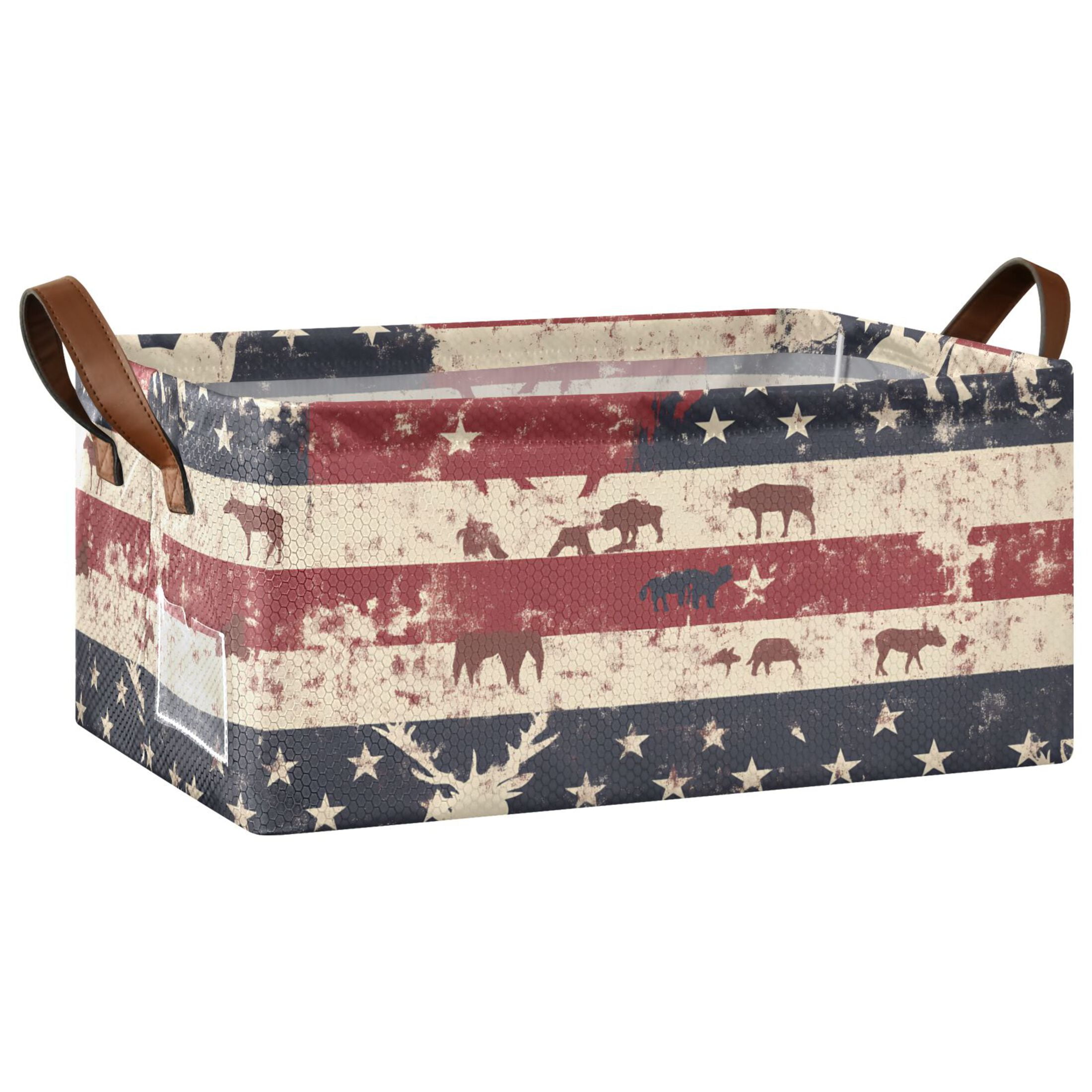 Collapsible Storage Bins Fabric Shelf Baskets with Handles Closet ...