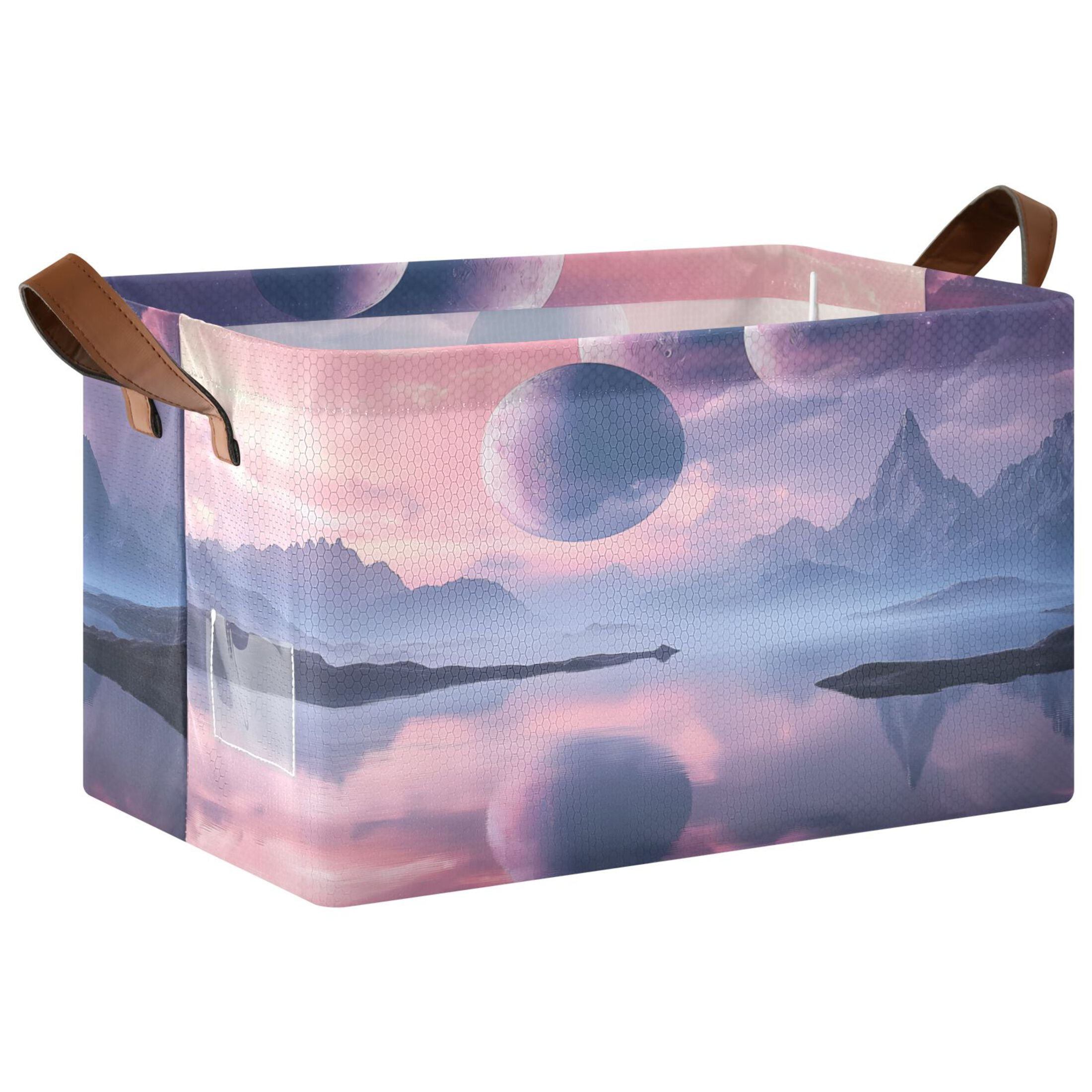Collapsible Storage Bins Fabric Shelf Baskets with Handles Closet ...